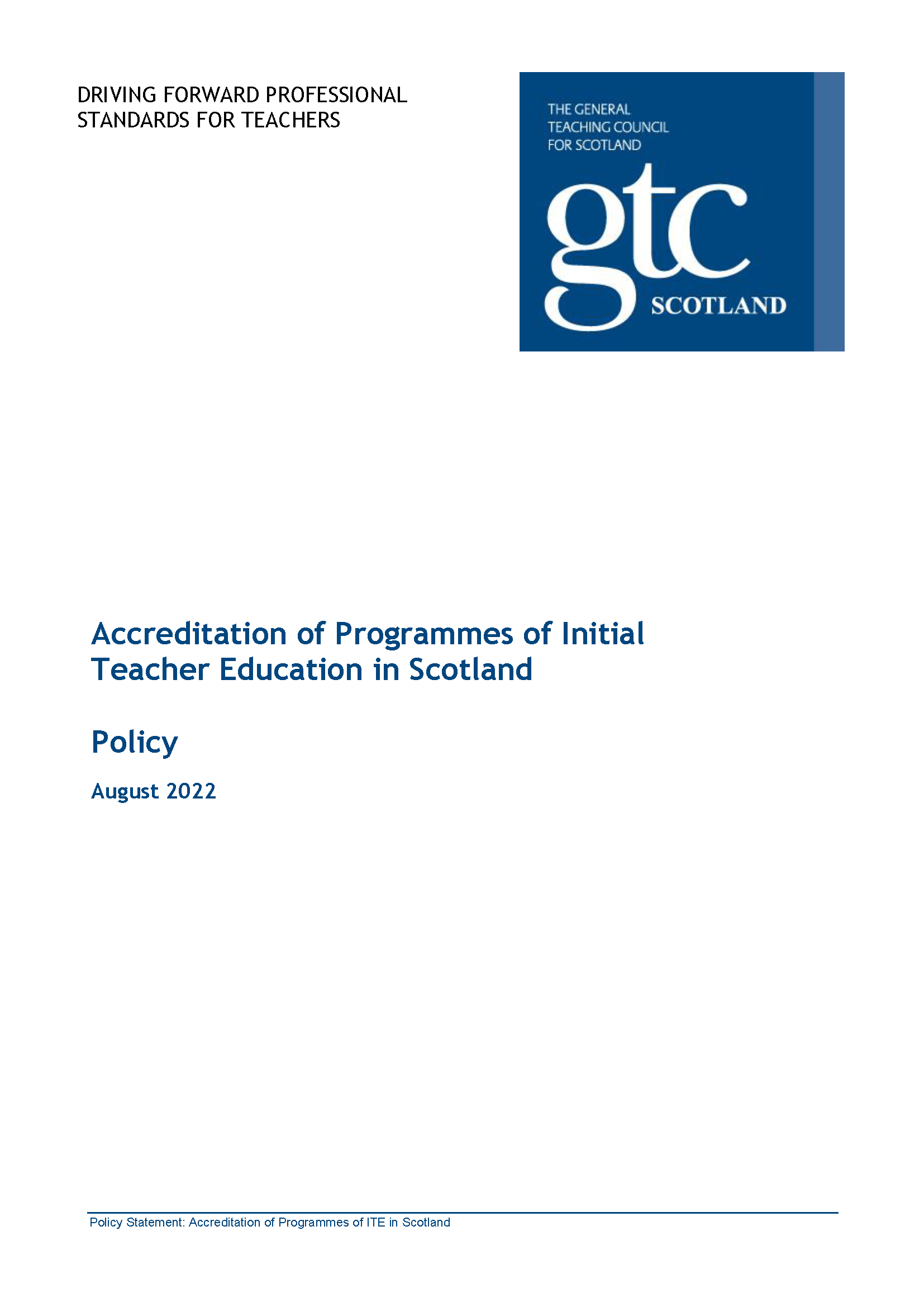 Document > Accreditation of programmes of Initial Teacher Education in ...