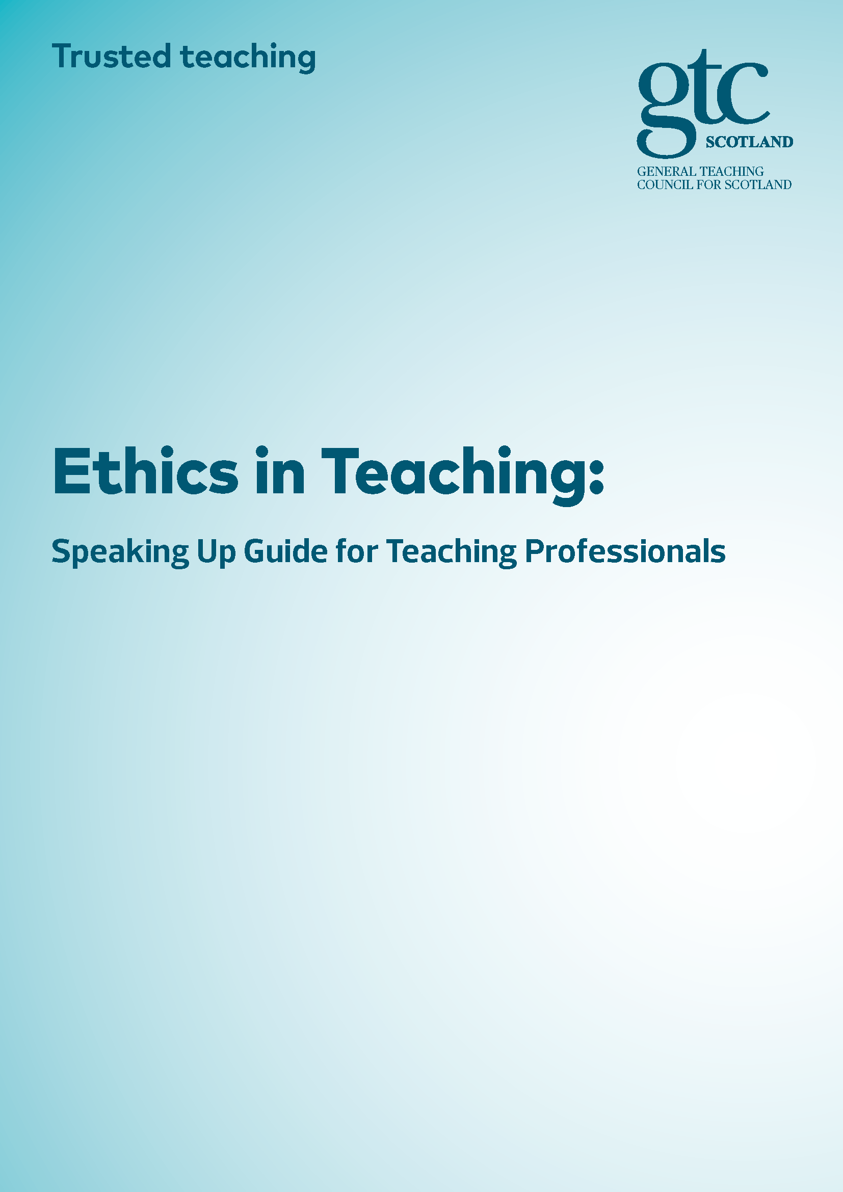 Document > Ethics in teaching: speaking up guide for teaching professional