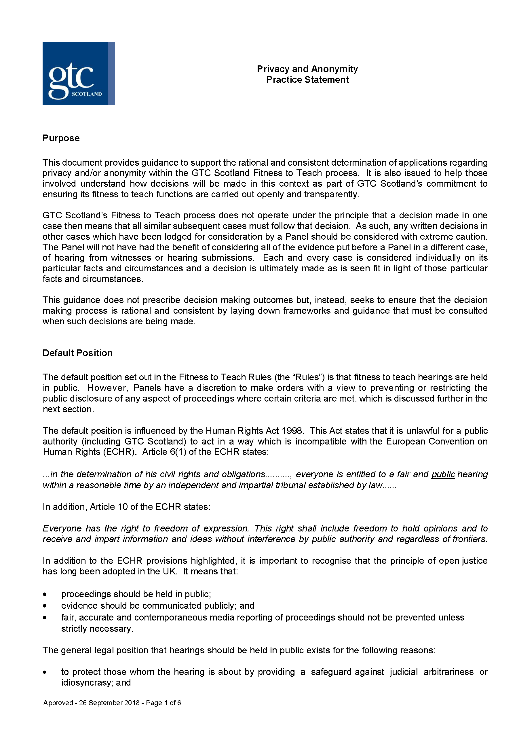 Document > Privacy and anonymity practice statement