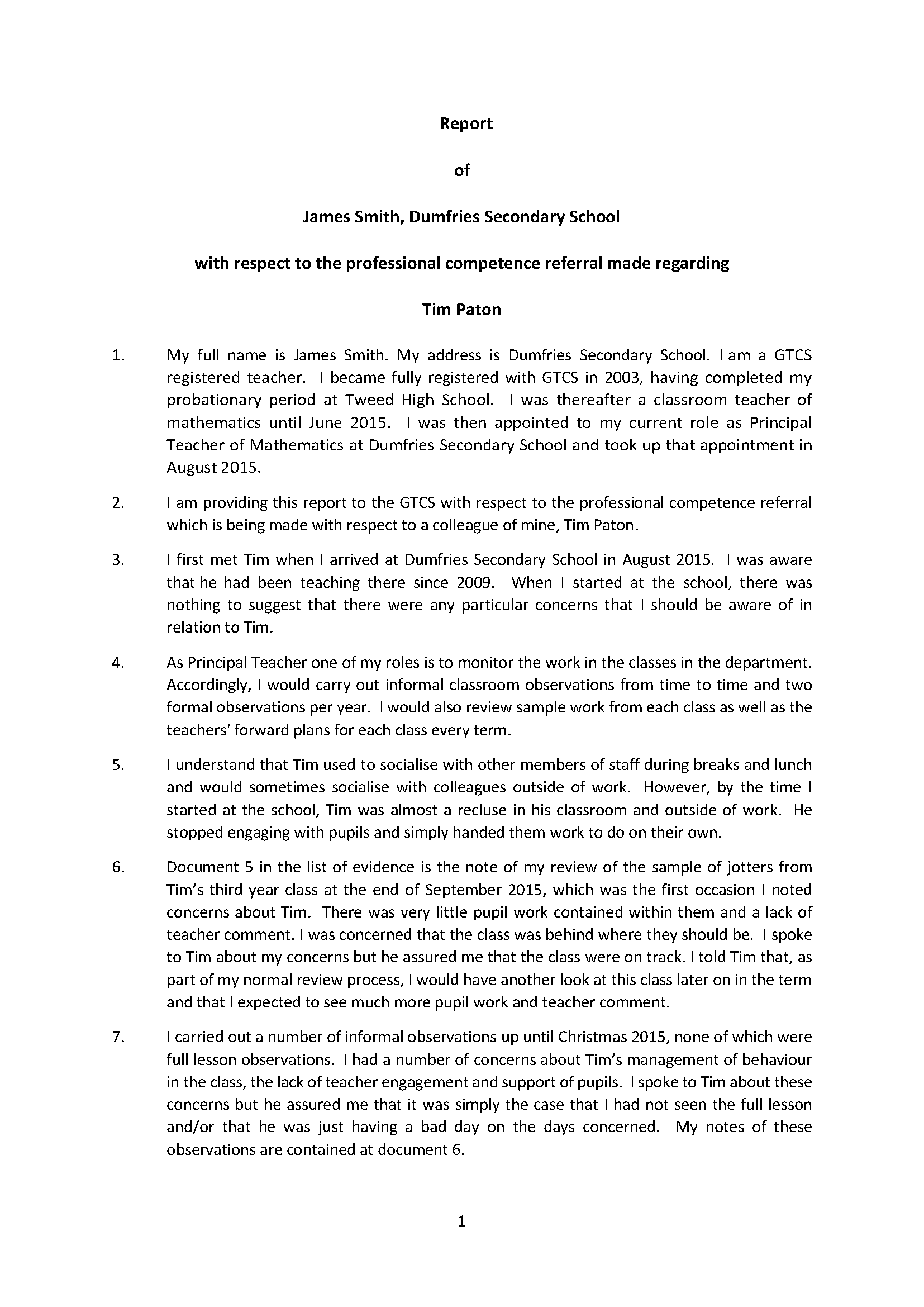 Document > Supporting report James Smith case study of Tim Paton