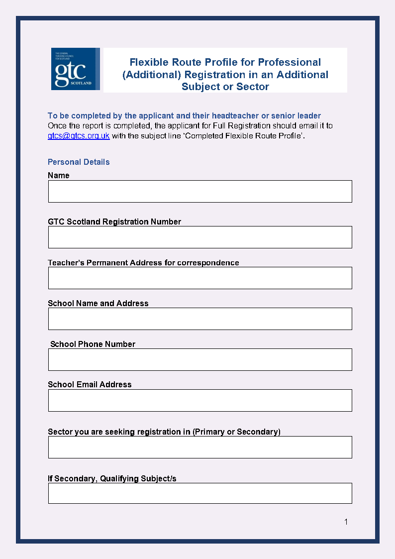 Document > Flexible Route profile for professional (additional ...