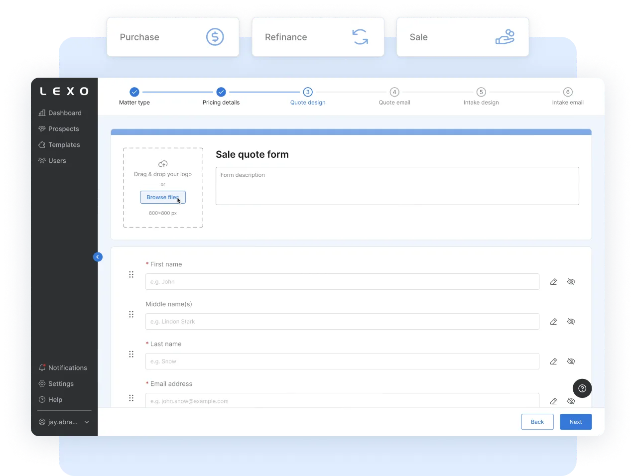 Lexo: Automated quoting & intake for Real Estate Lawyers