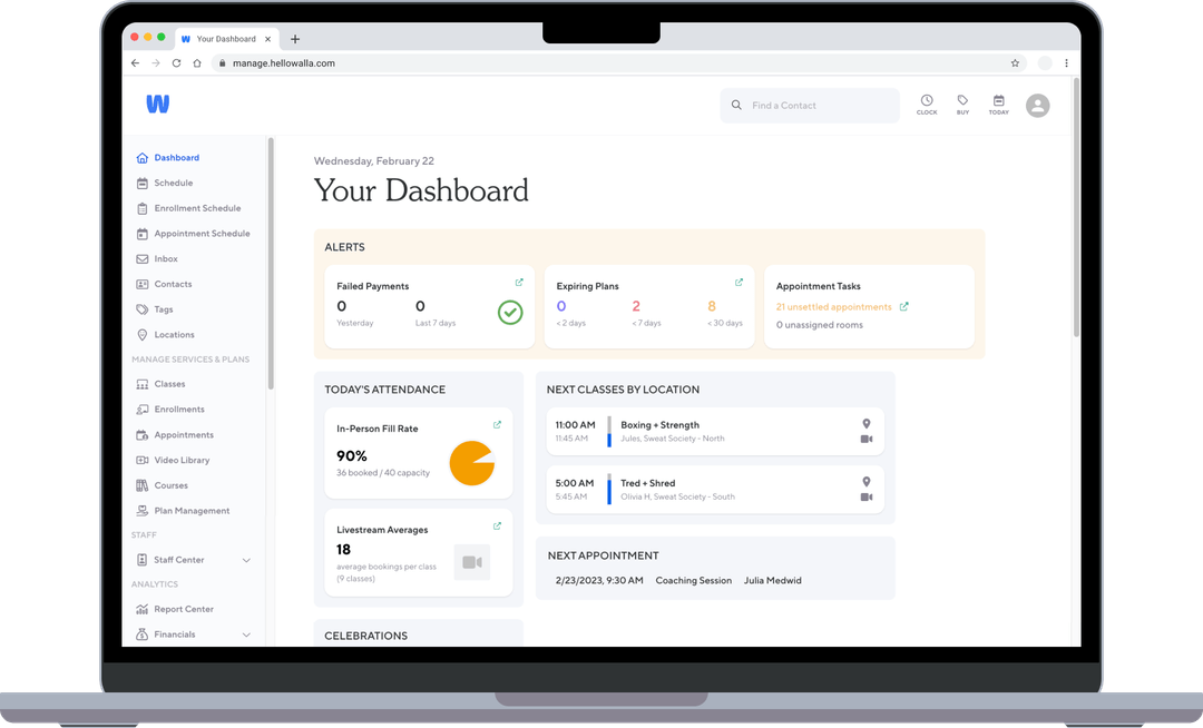 Fitness Studio Software | Walla