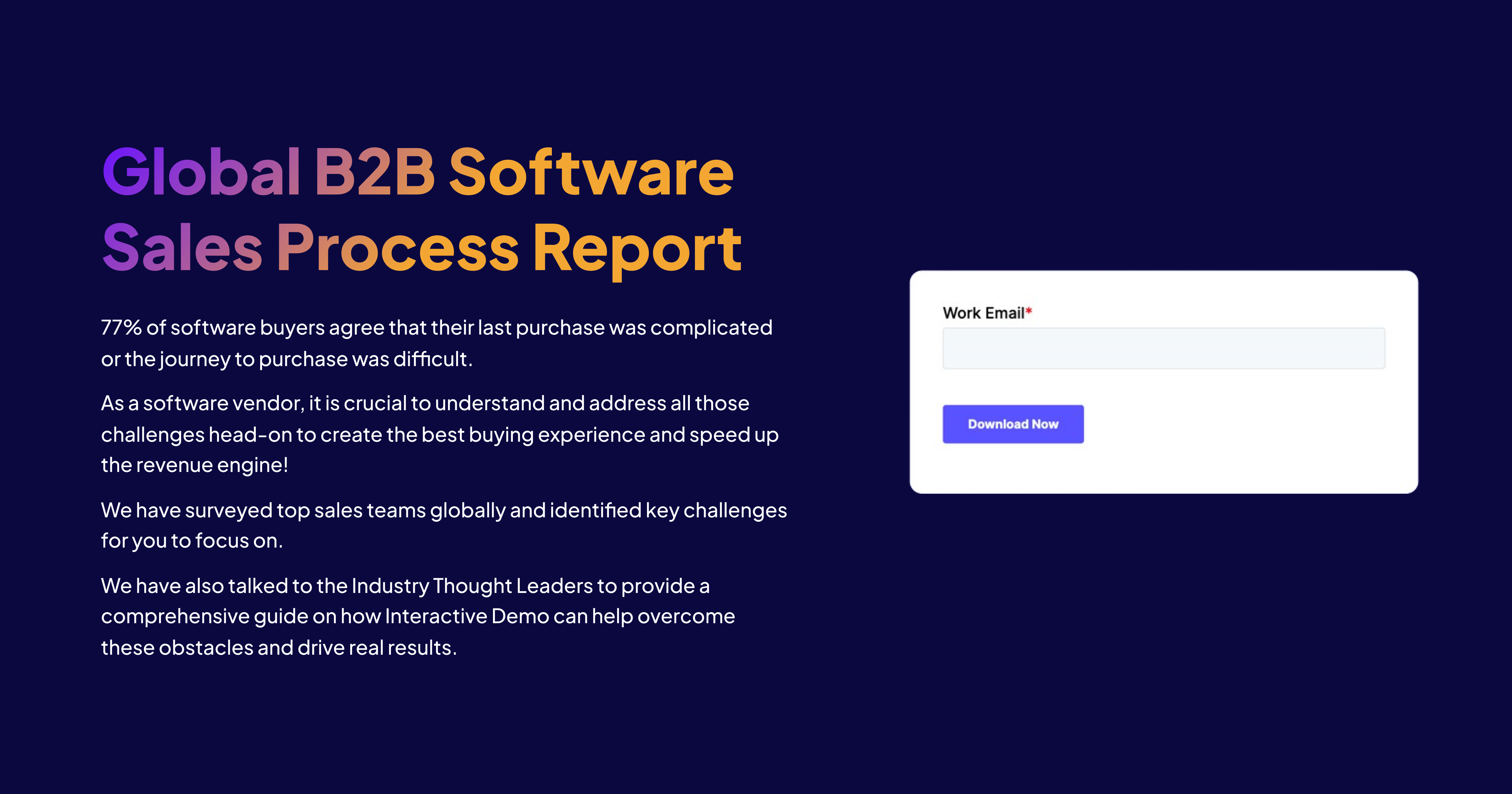 Software Sales Process Survey Report | Insights & Analysis