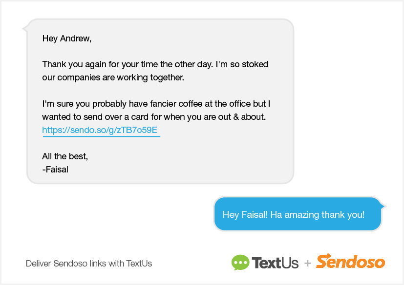 Corporate Gifting via Text Message: How Sendoso + TextUs Builds Better Relationships