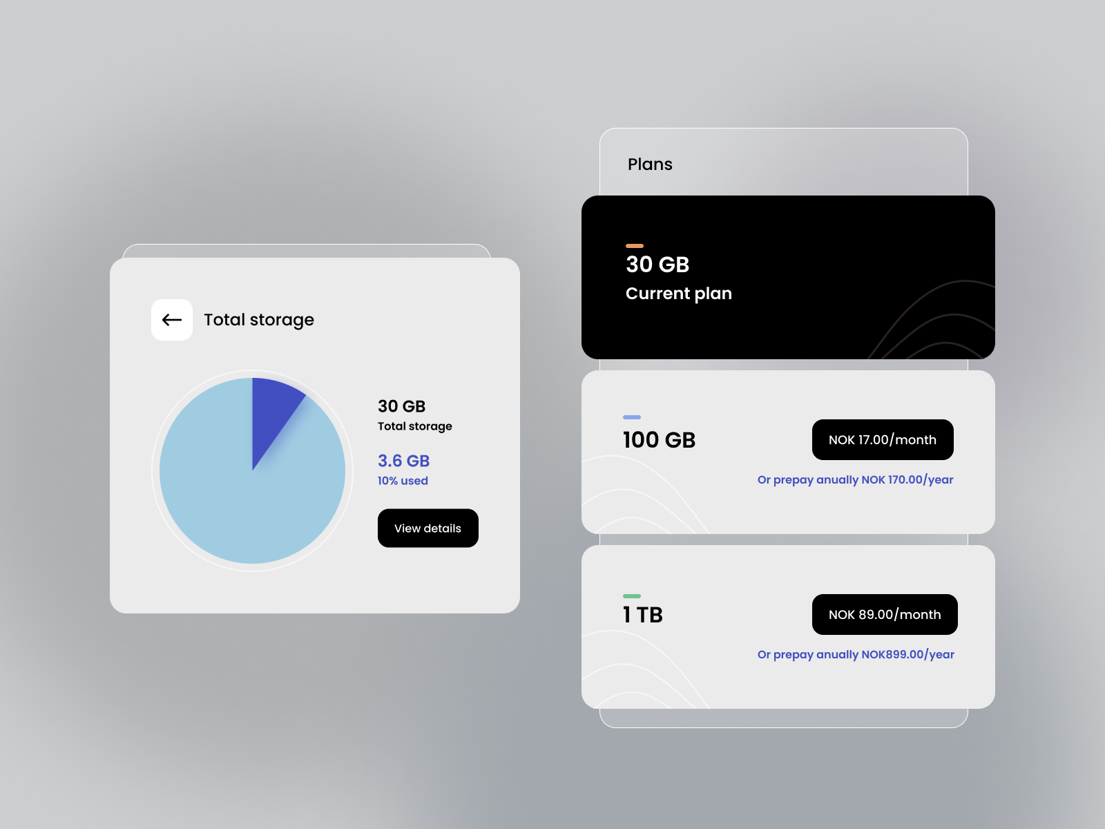 UI Design Daily | Storage Plan UI Design