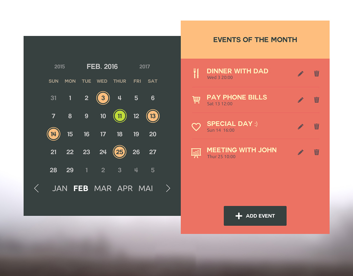 UI Design Daily | Calendar