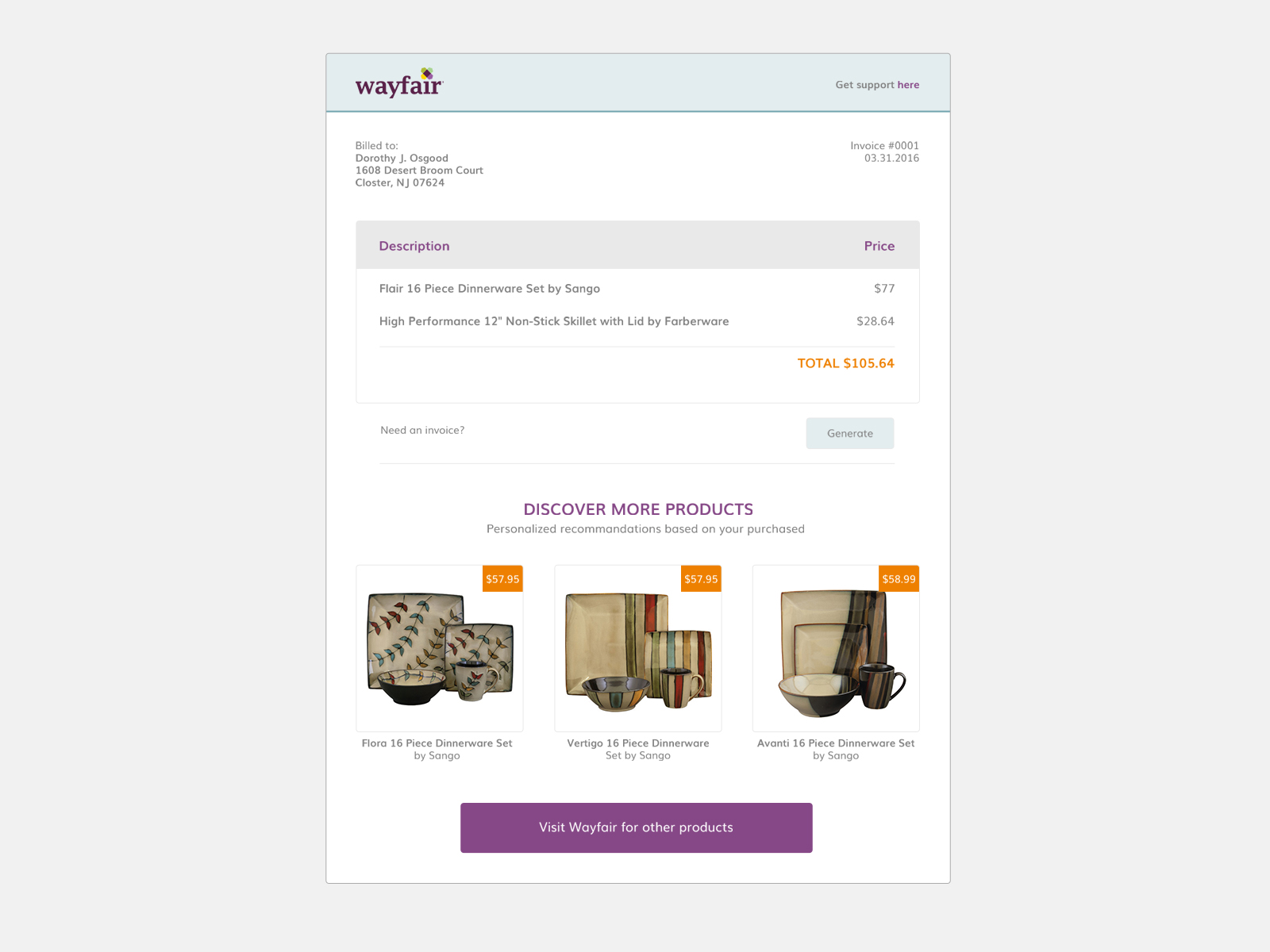 UI Design Daily | Email Receipt