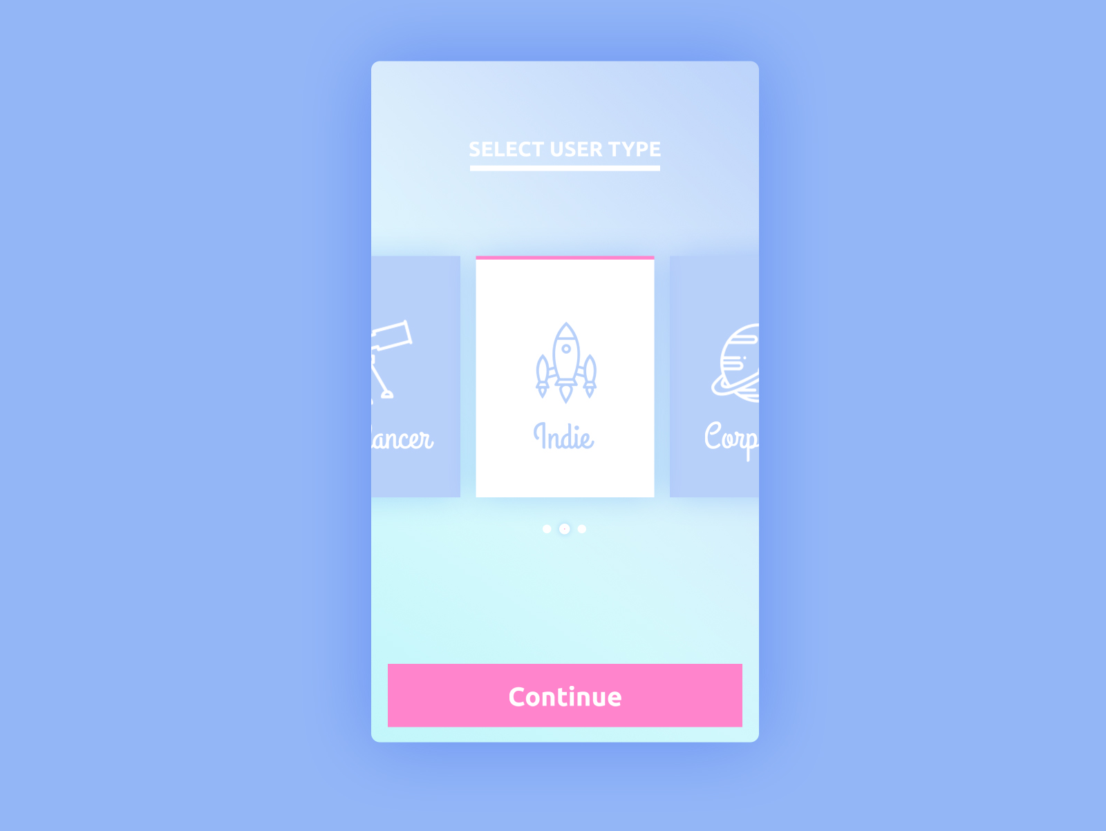 UI Design Daily | Select User Type