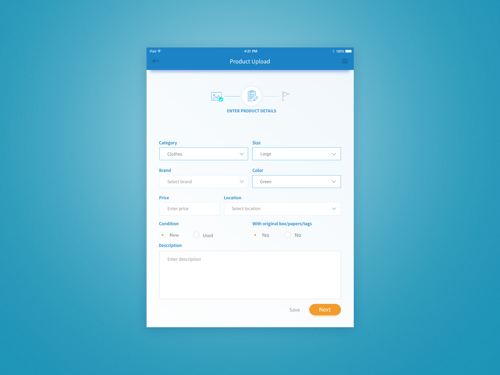 UI Design Daily | Product Upload