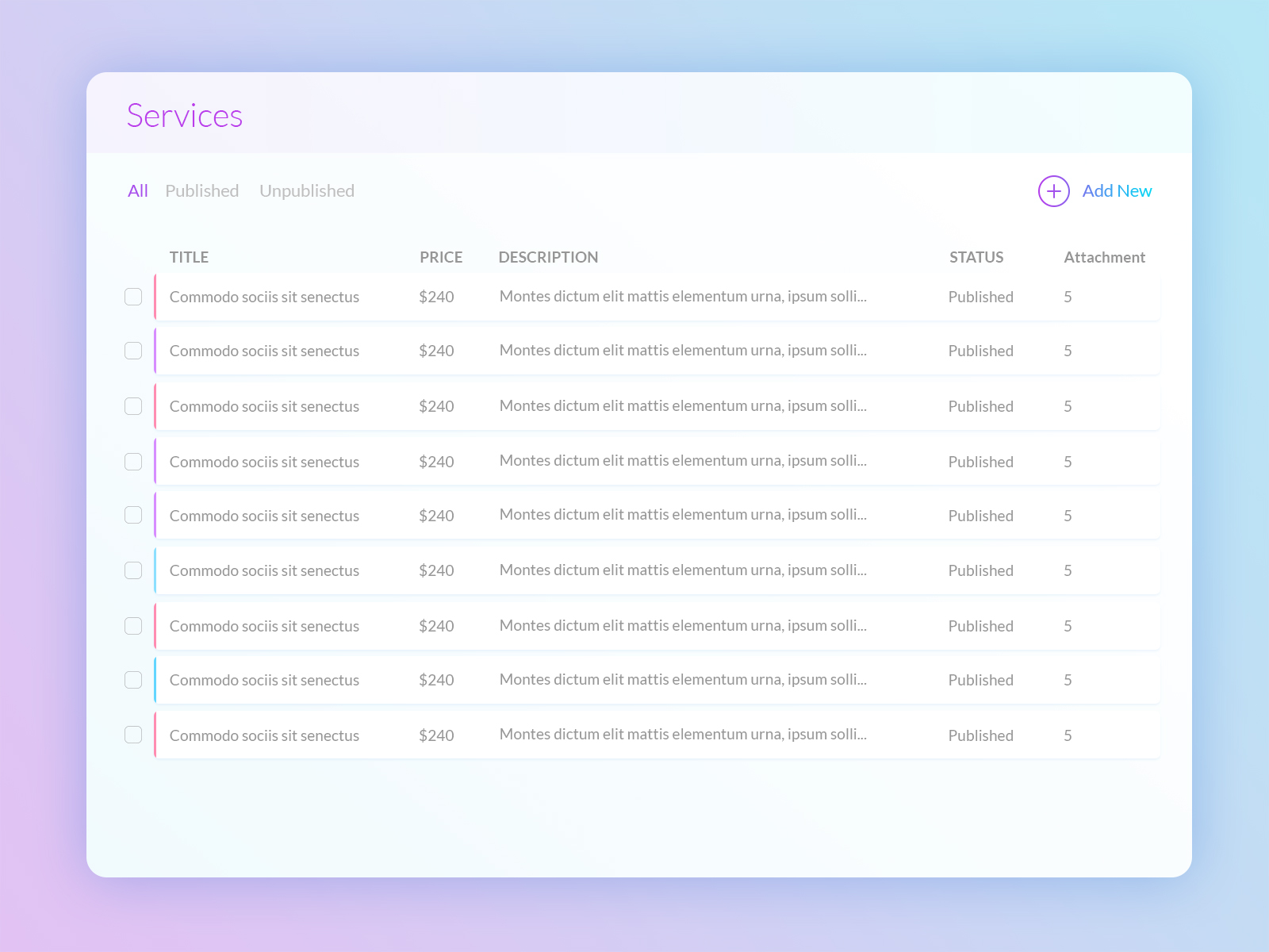 UI Design Daily | Table