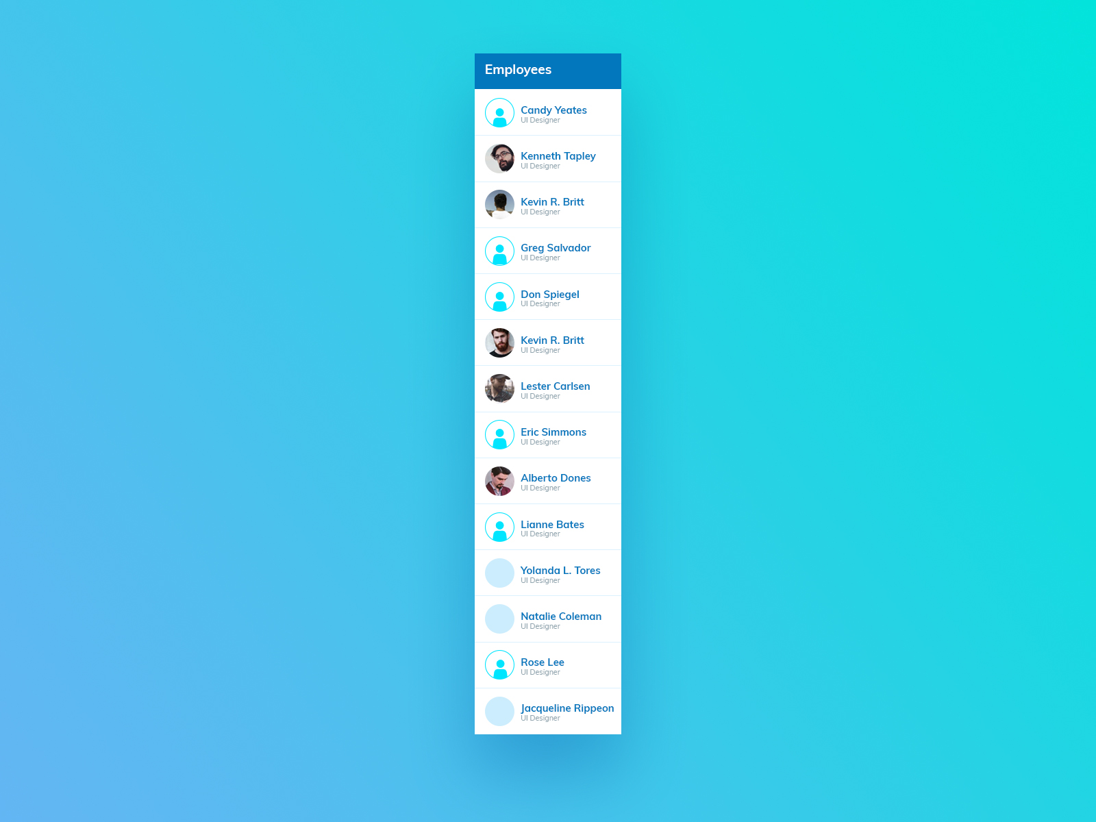 UI Design Daily | Employees List