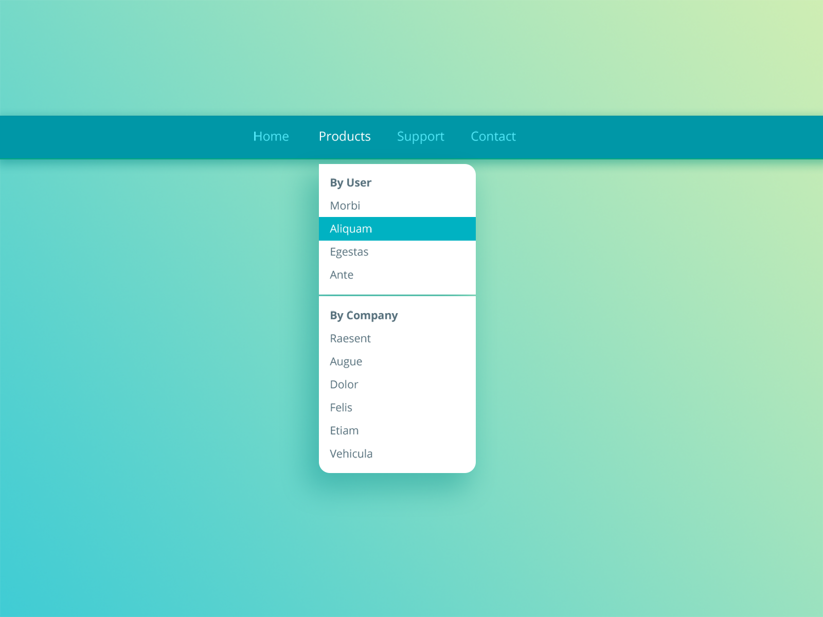 UI Design Daily | Vertical Dropdown