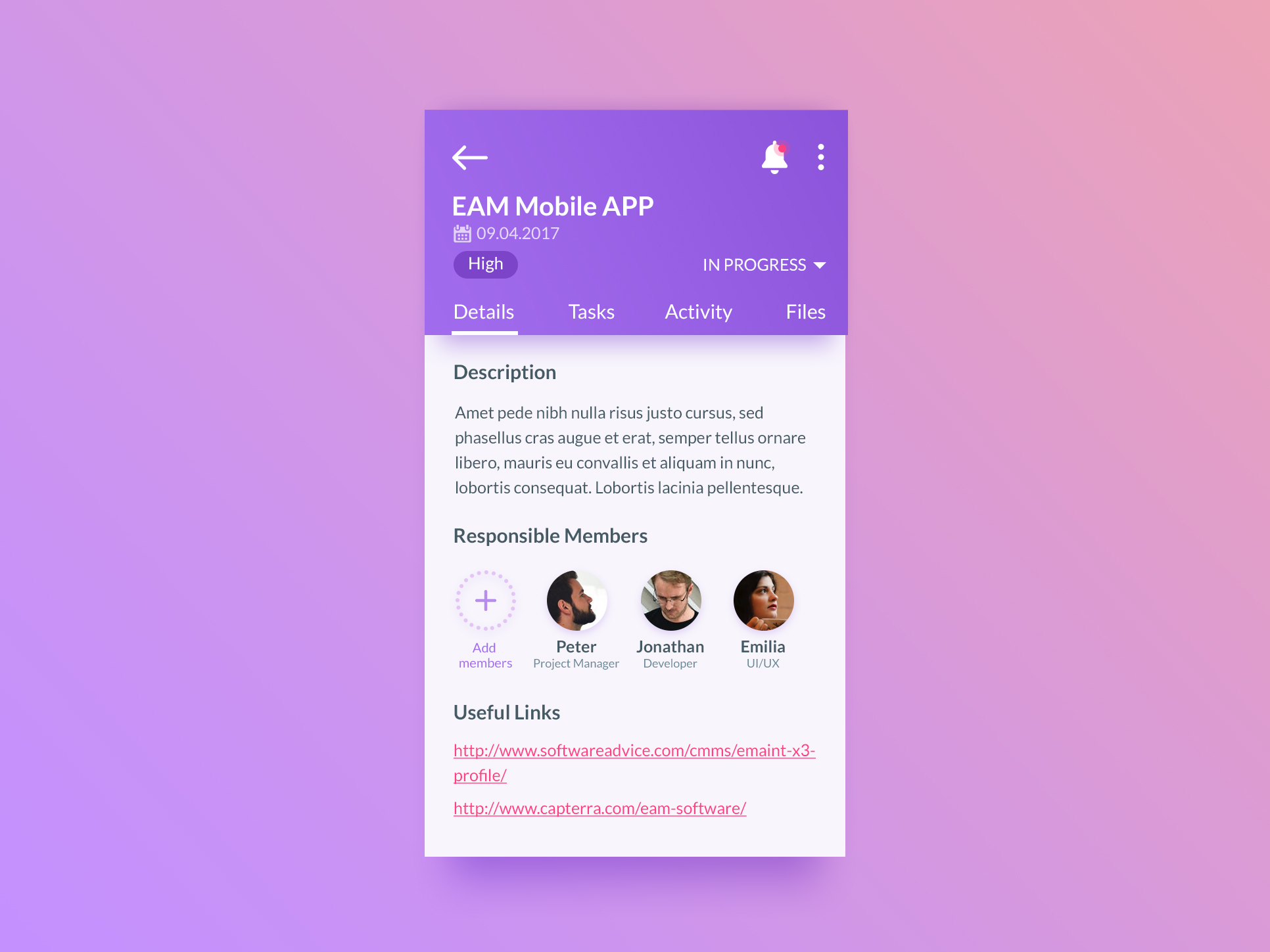 UI Design Daily | Project Screen
