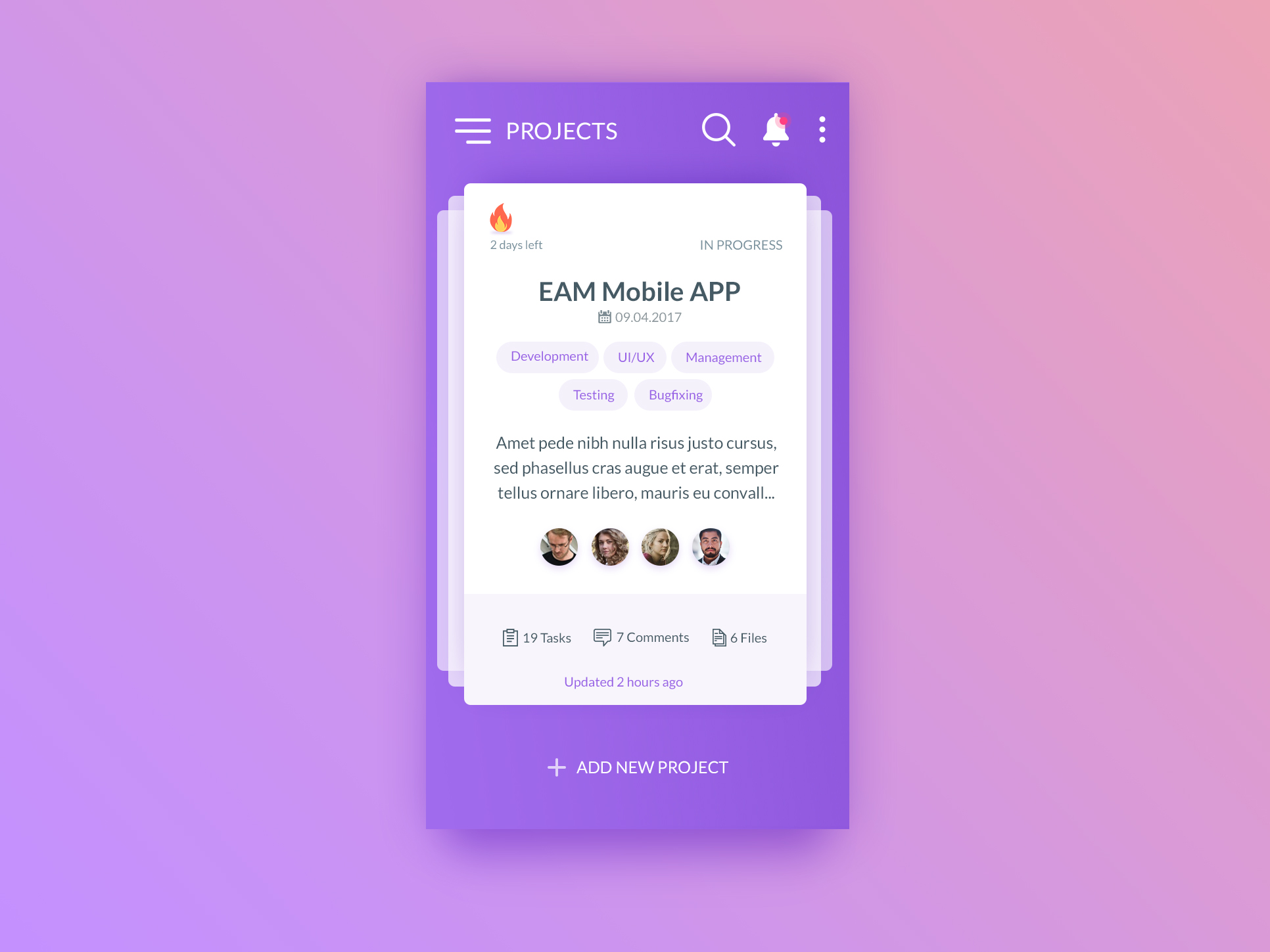UI Design Daily | Projects Card