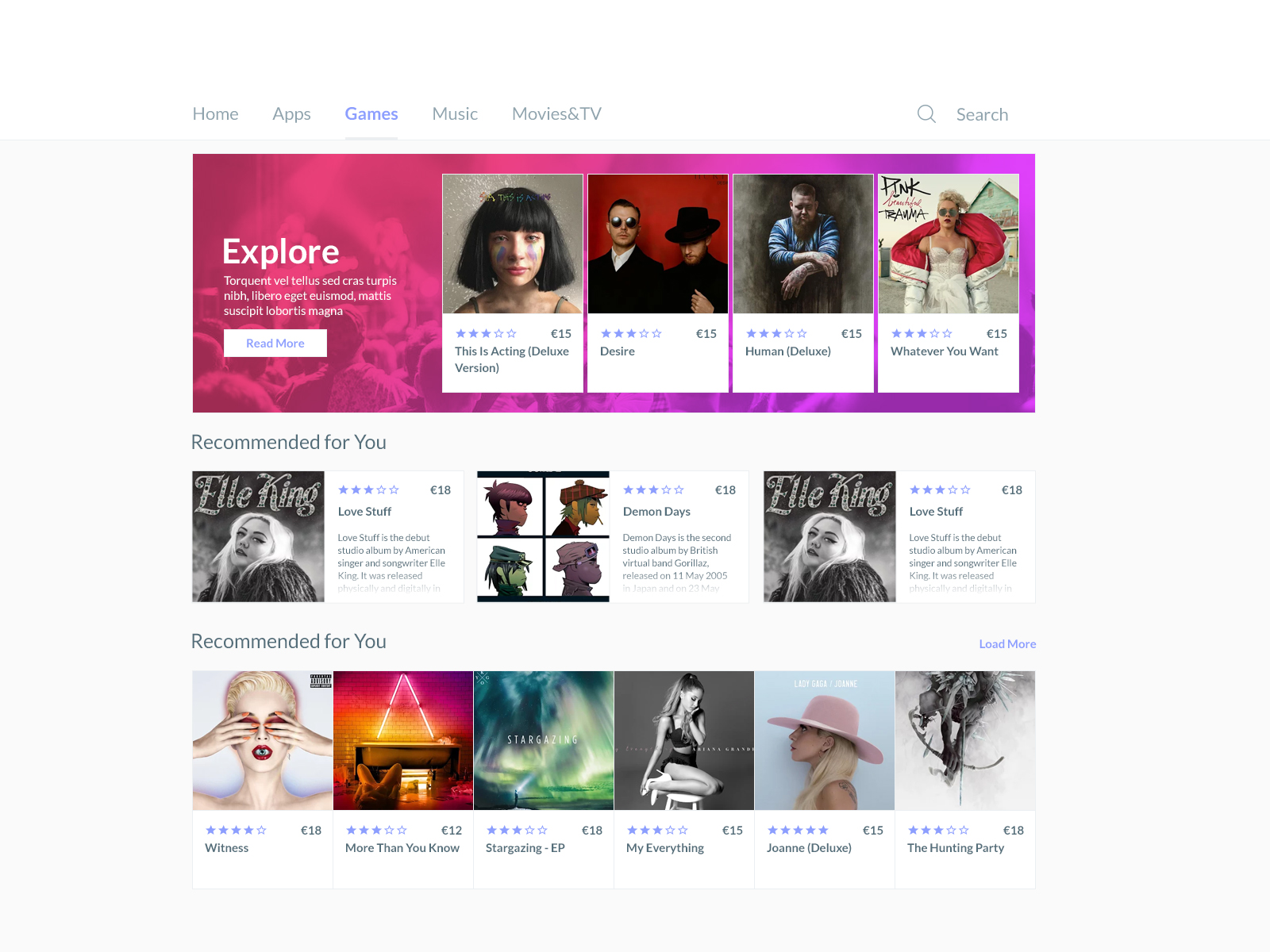 UI Design Daily | Music Store