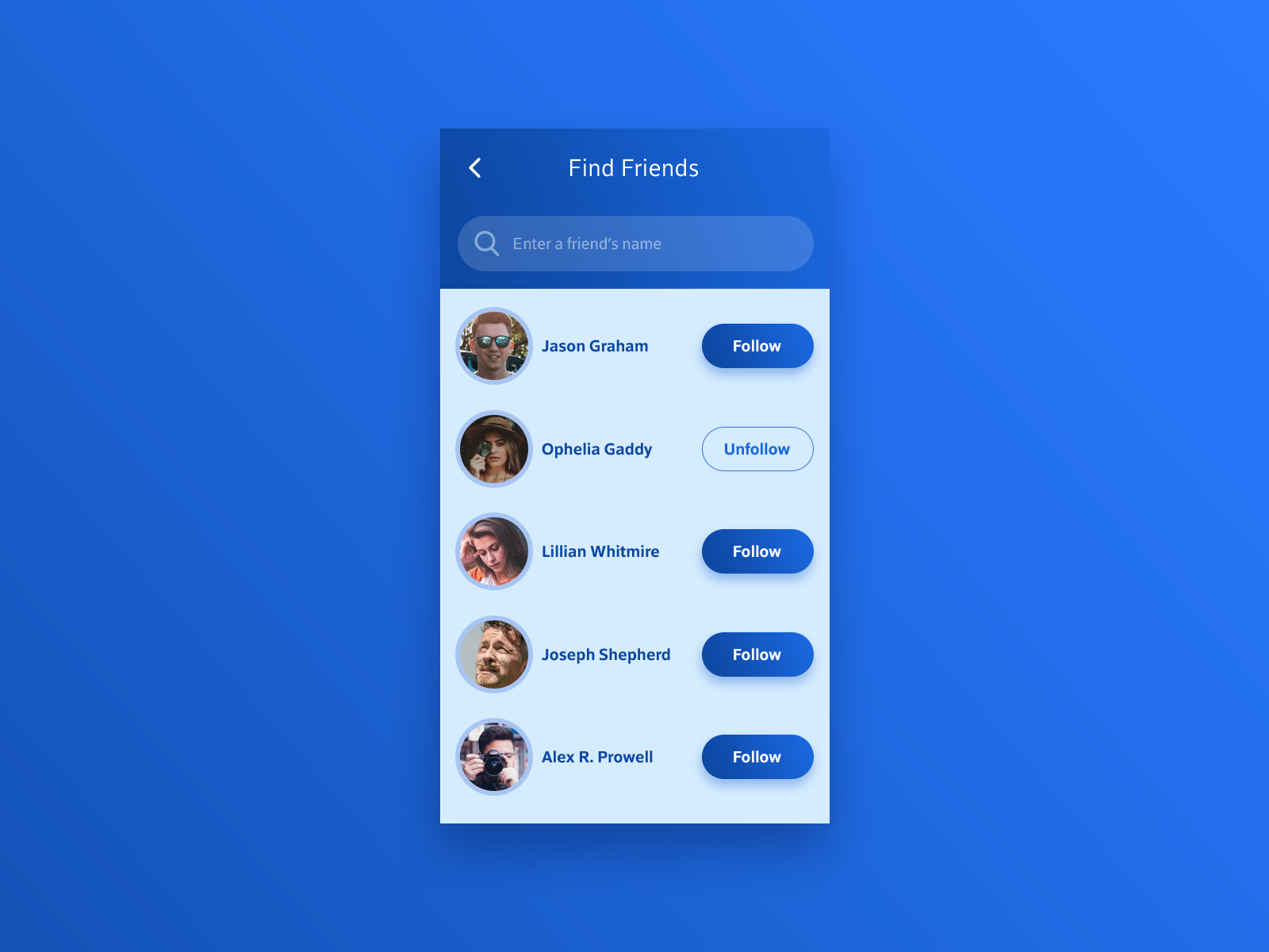 UI Design Daily | Find Friends