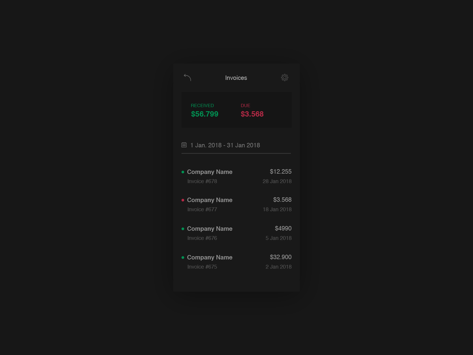 UI Design Daily | Invoices