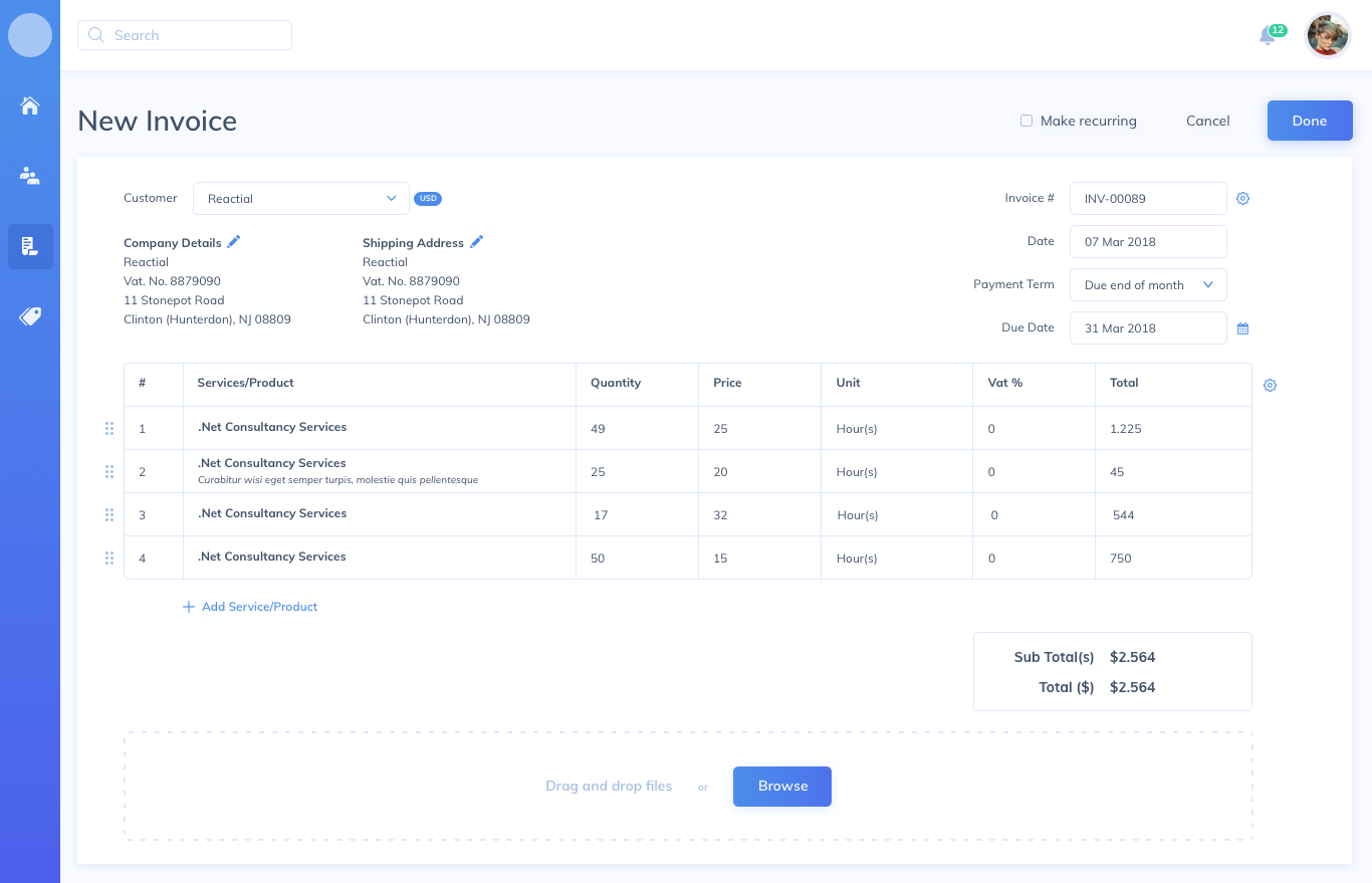 UI Design Daily | New Invoice