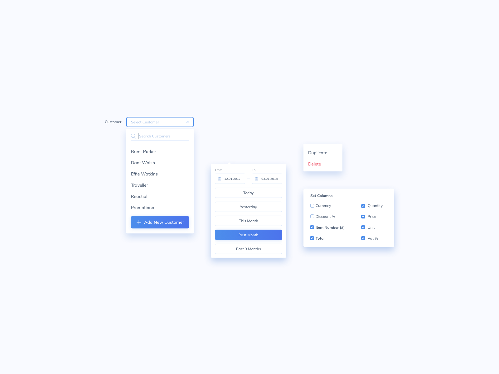 UI Design Daily | Dropdown Types