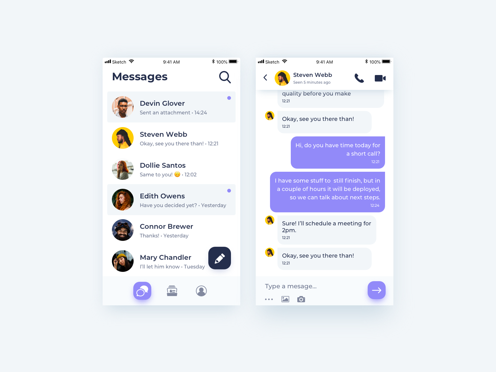 UI Design Daily | Chat Messages