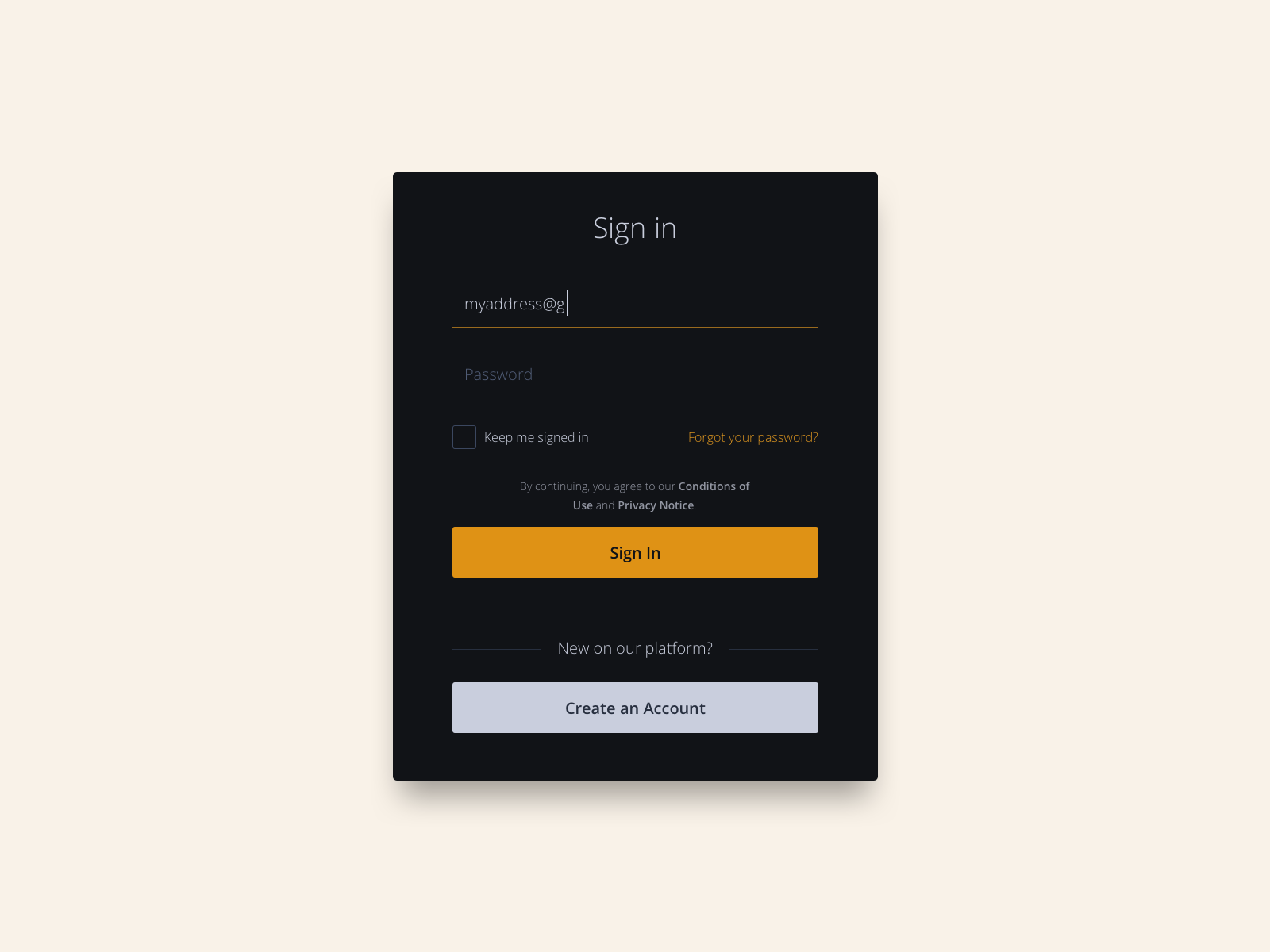 UI Design Daily | Sign In