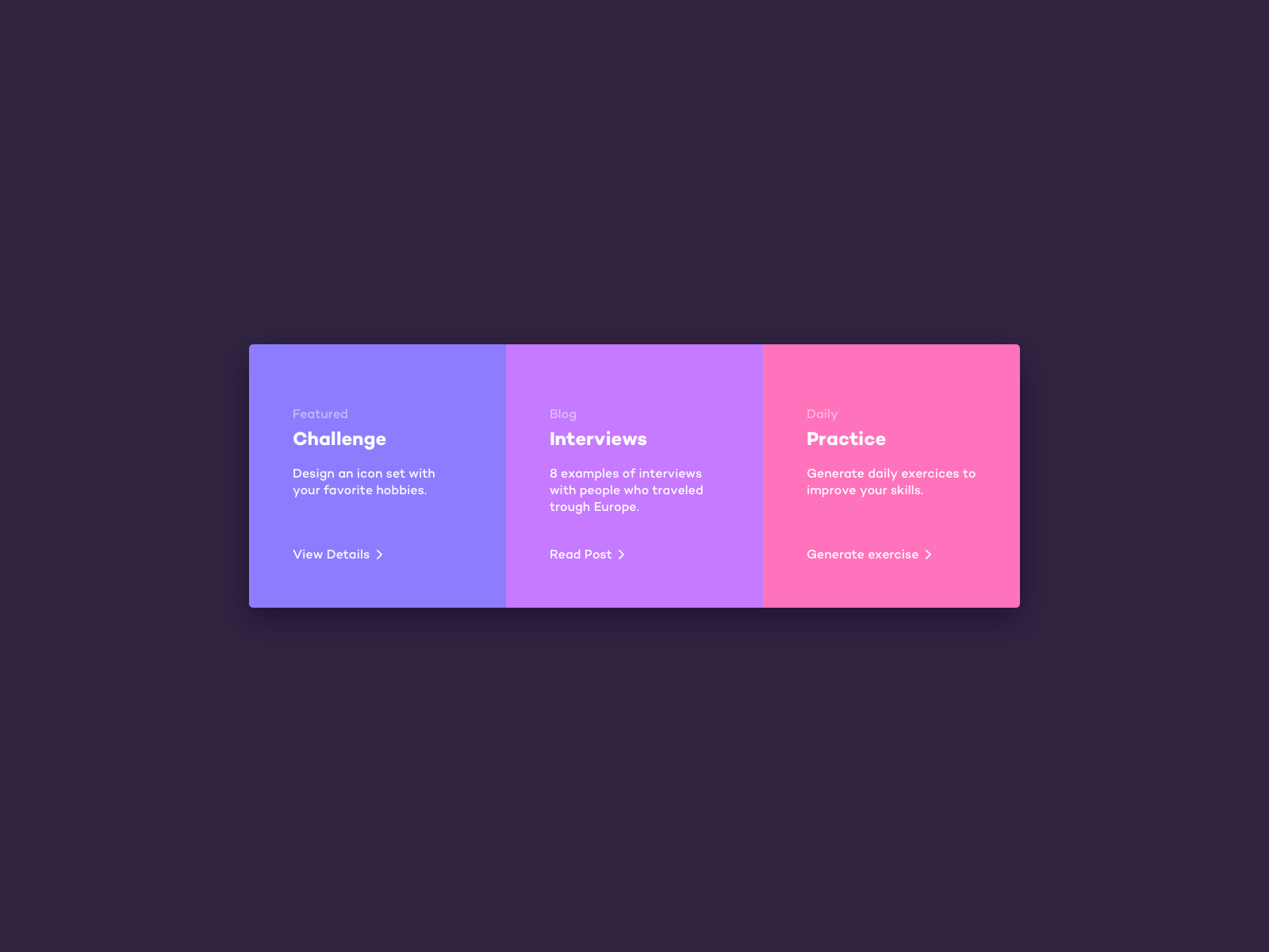 UI Design Daily | Colored Cards