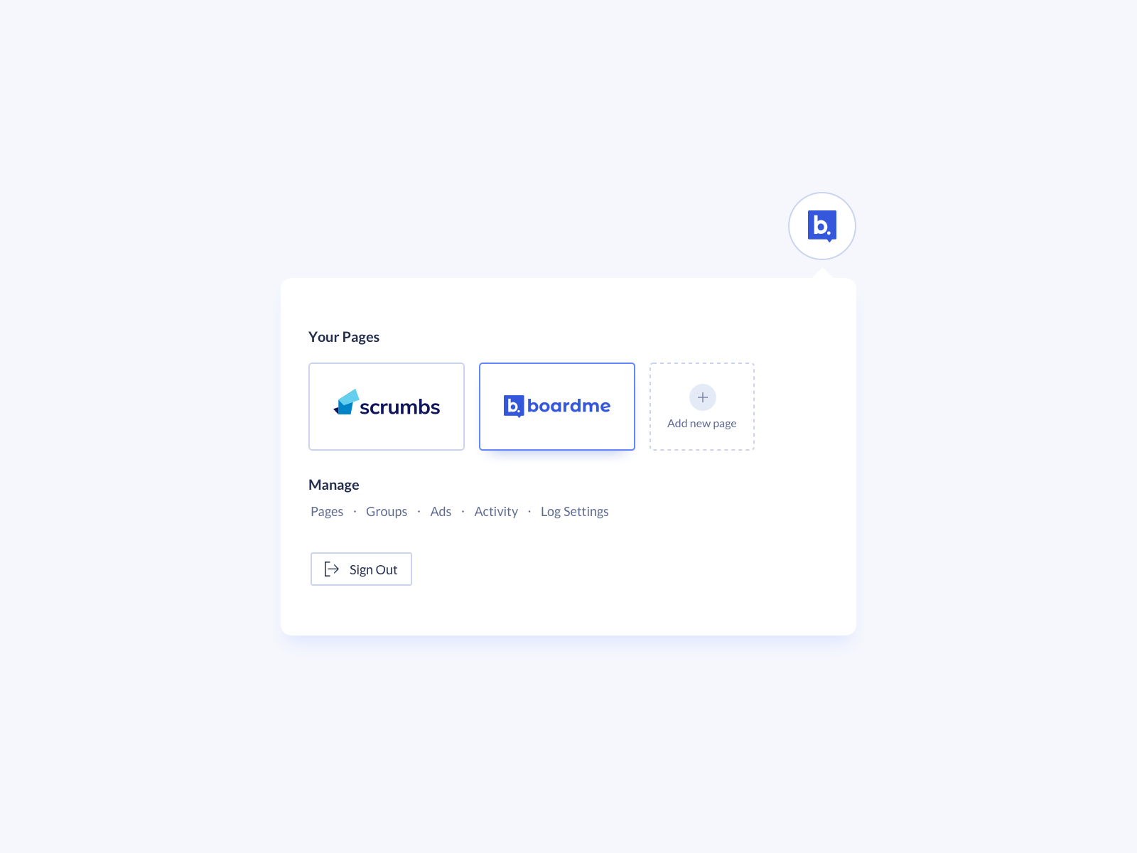 UI Design Daily | Account Dropdown