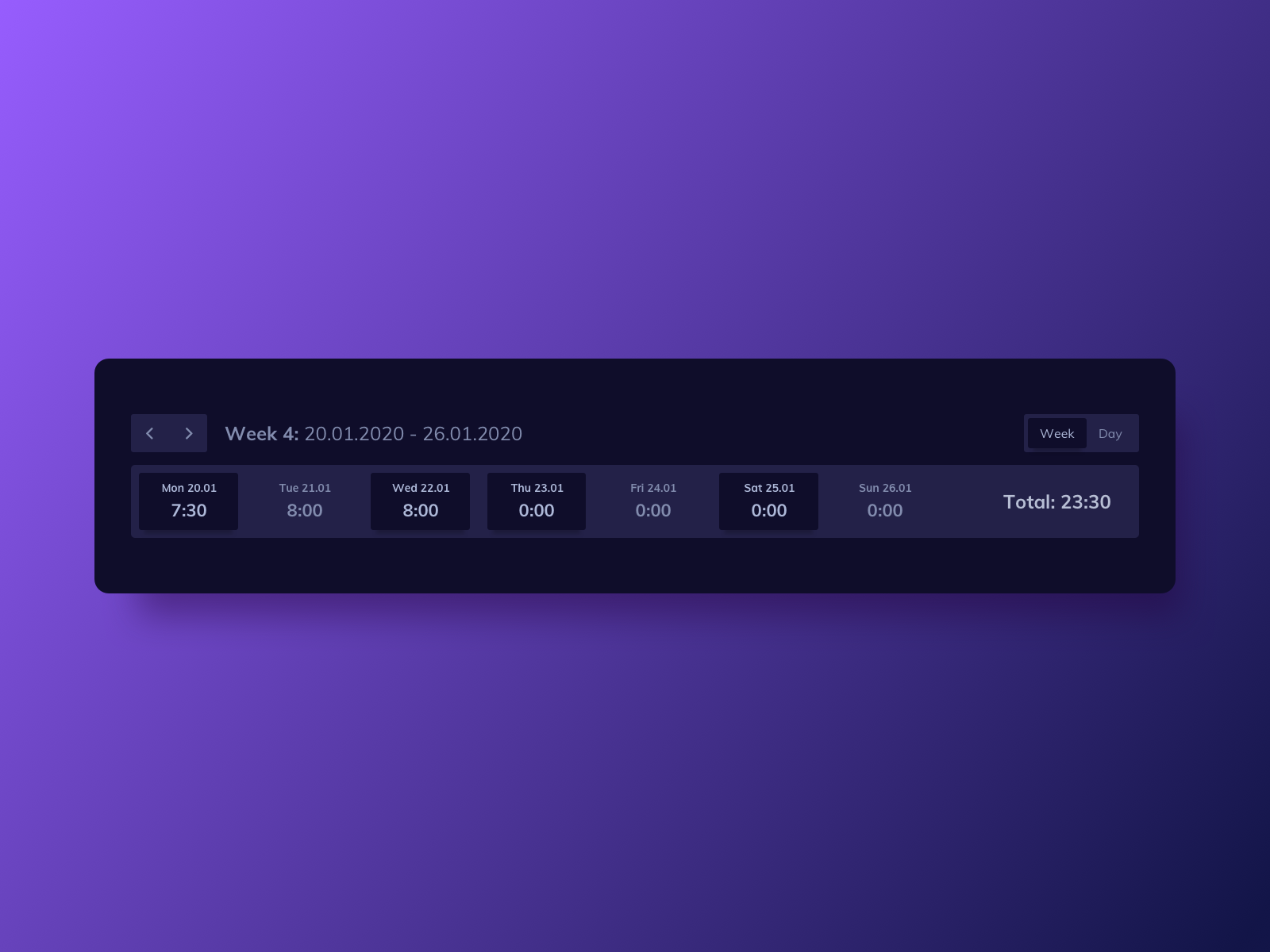 UI Design Daily | Timesheet Header
