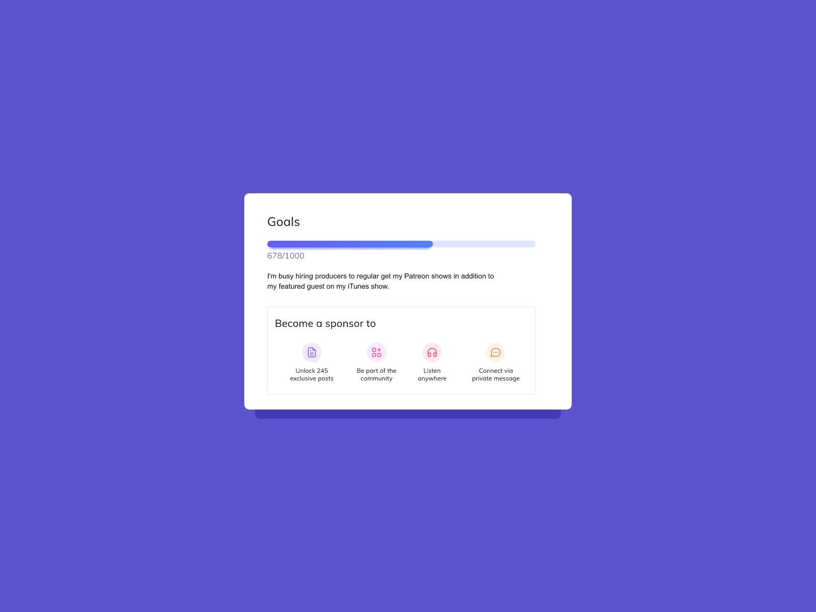 UI Design Daily | Goals Card