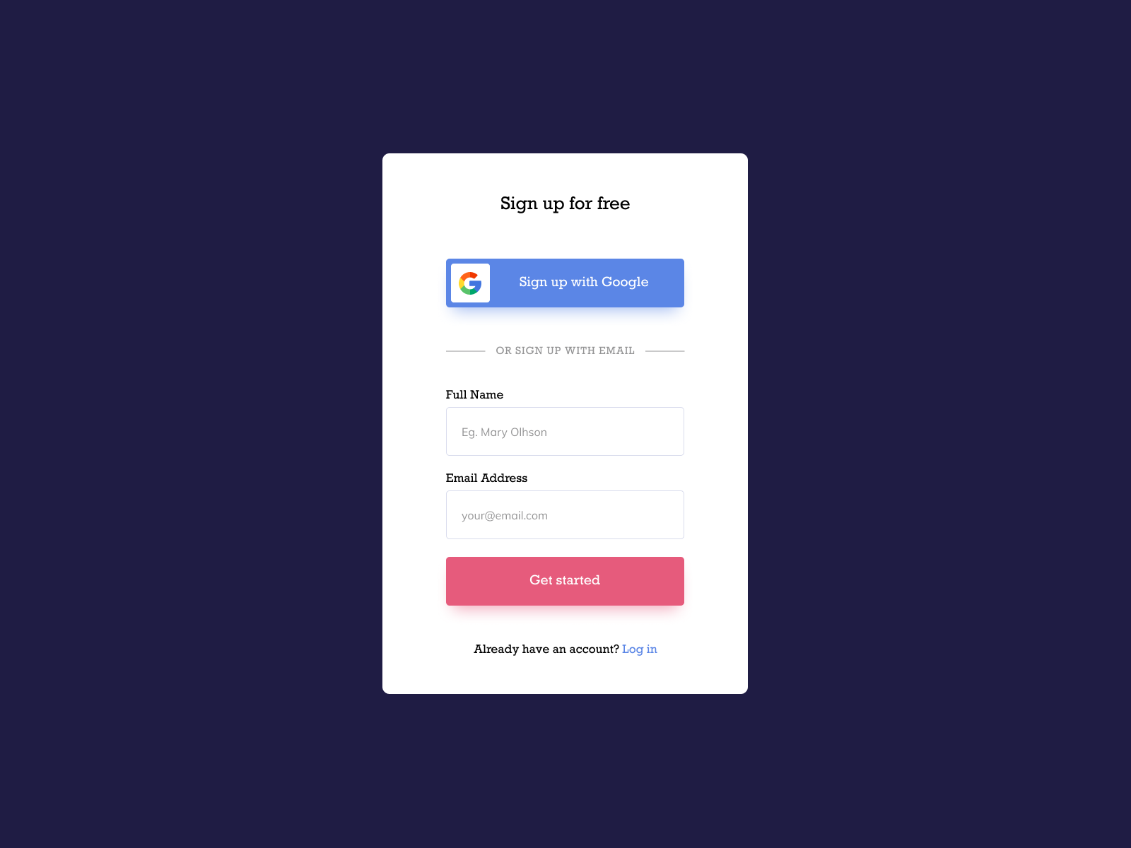 UI Design Daily | Sign Up