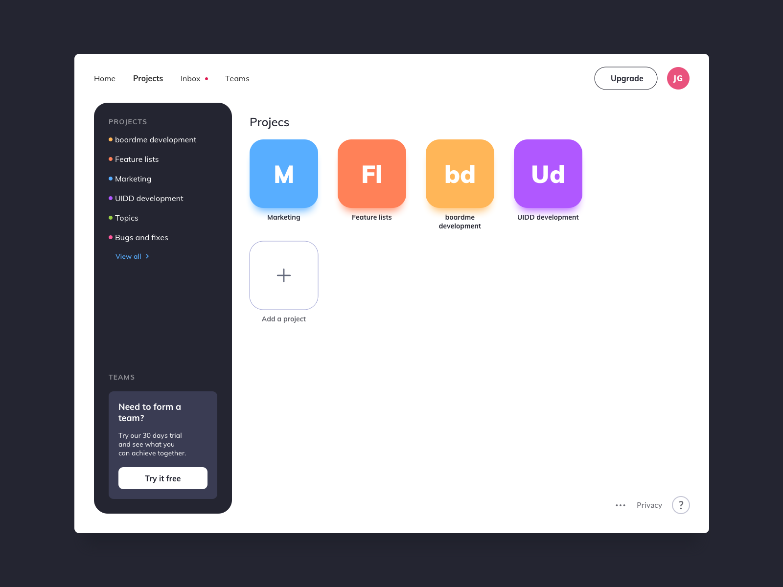 UI Design Daily | Projects Page