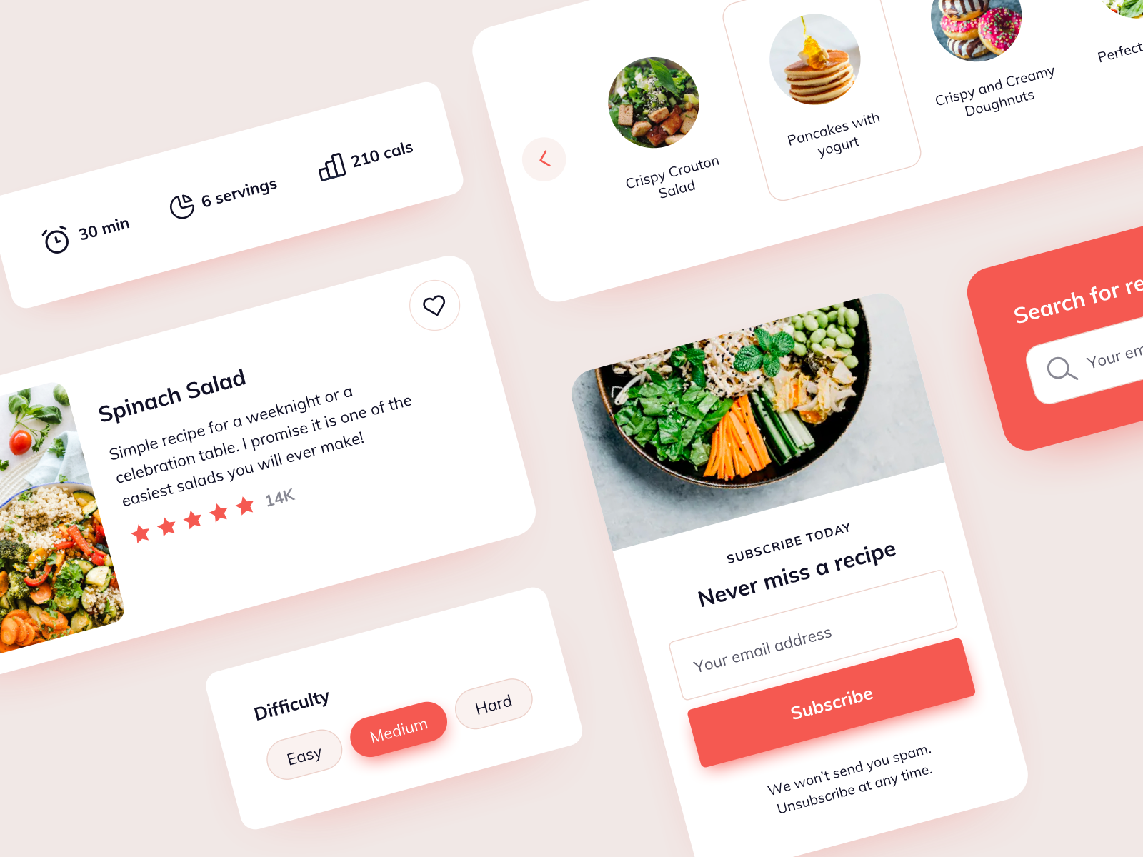 UI Design Daily | Recipe Components