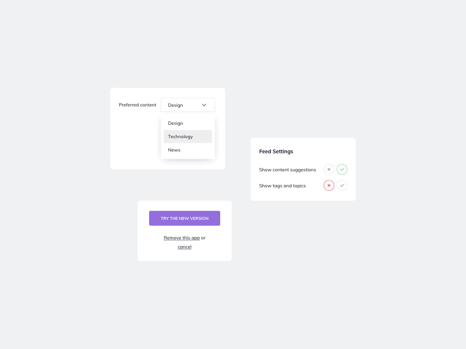 UI Design Daily | Content Settings