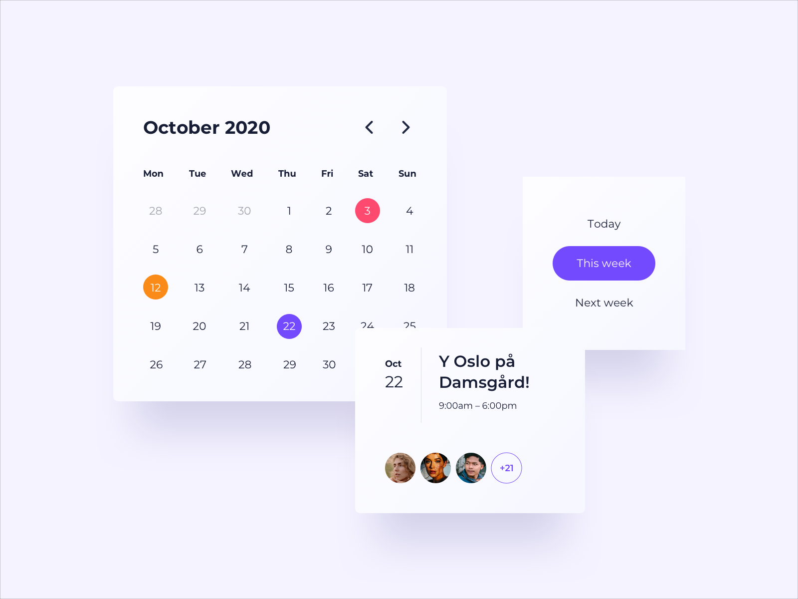 UI Design Daily | Calendar Components