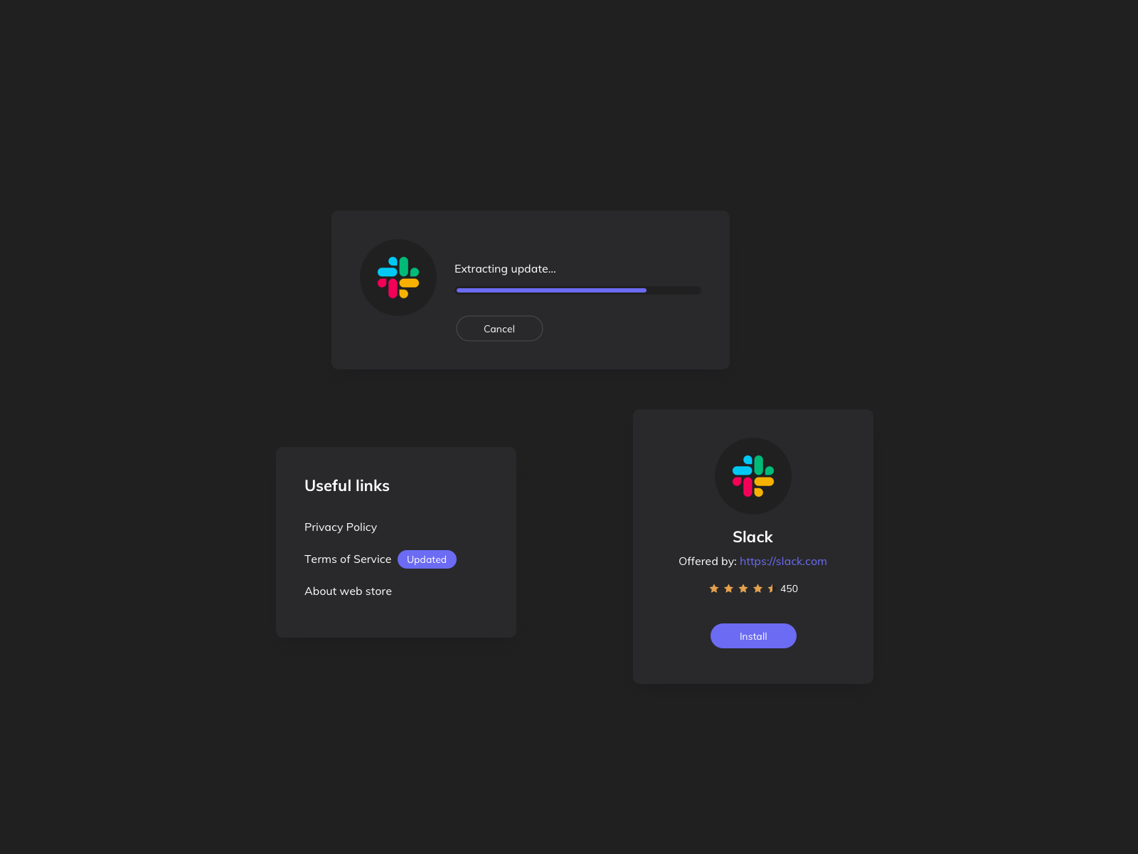 UI Design Daily | Dark Themed Cards
