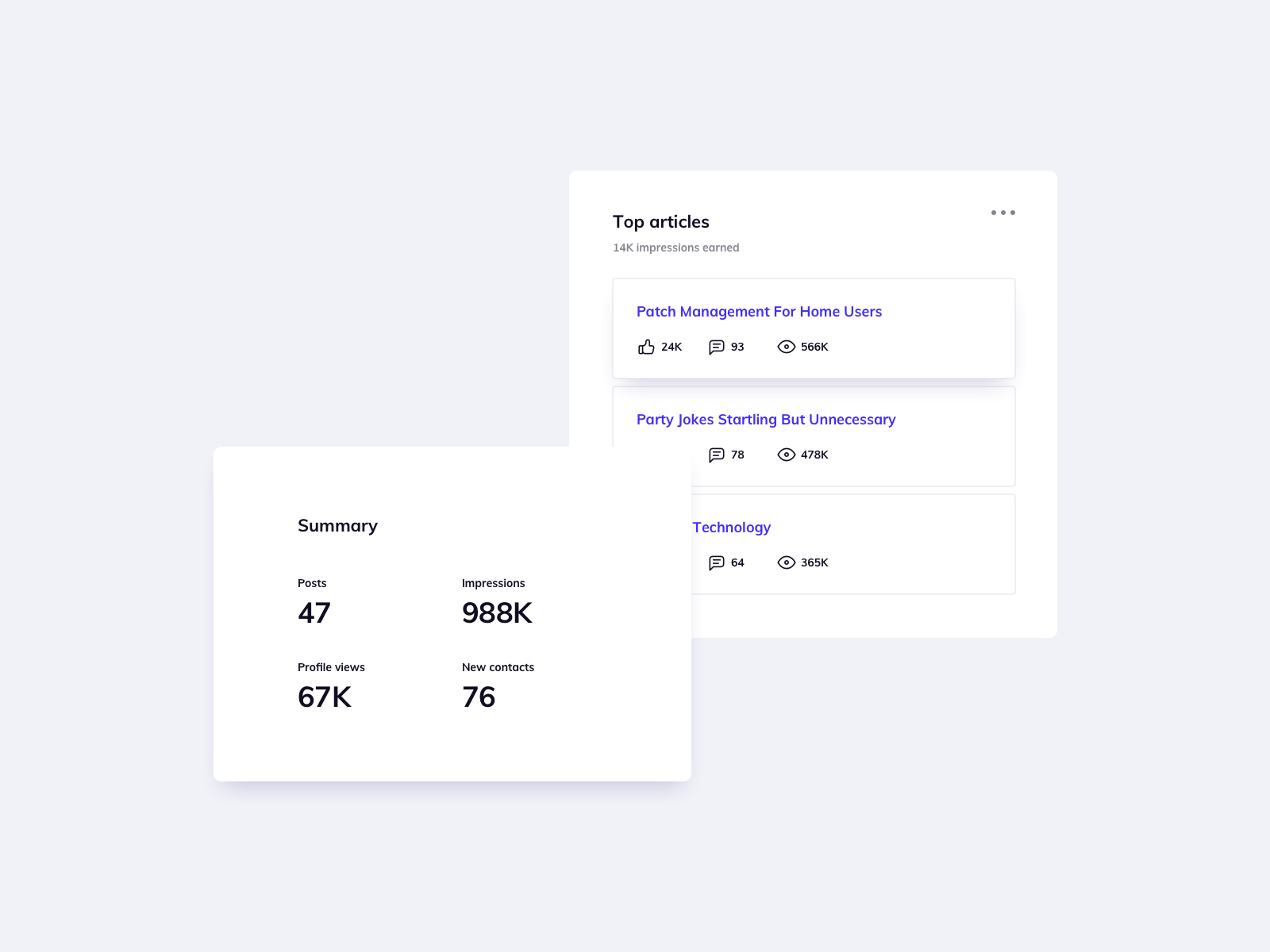 UI Design Daily | Stats Cards