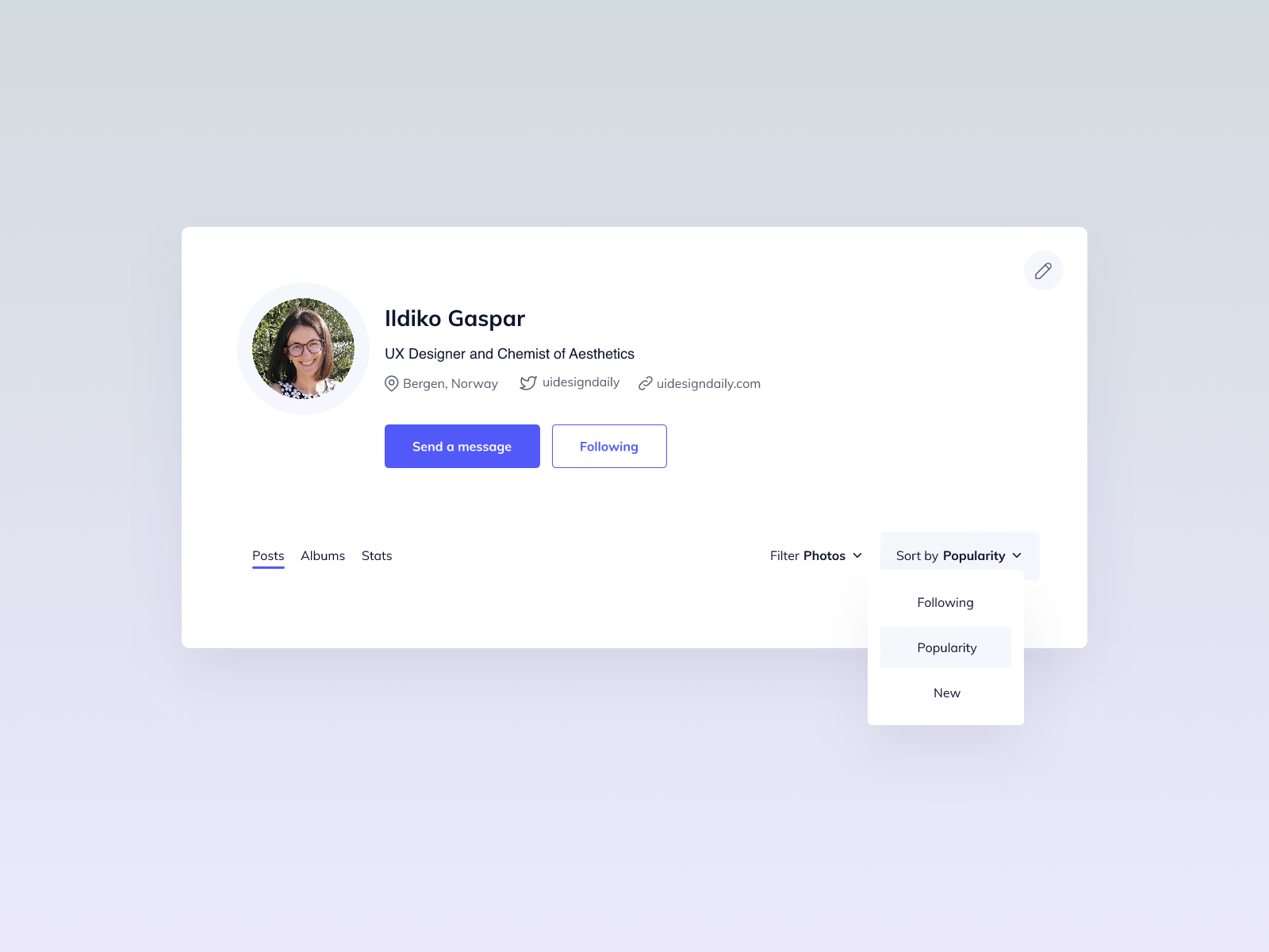 UI Design Daily | Profile Card