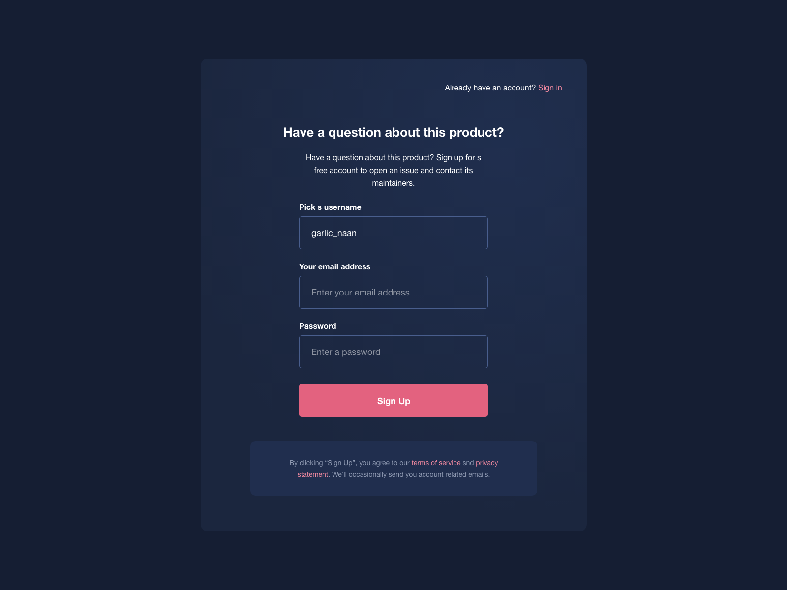 UI Design Daily | Sign Up