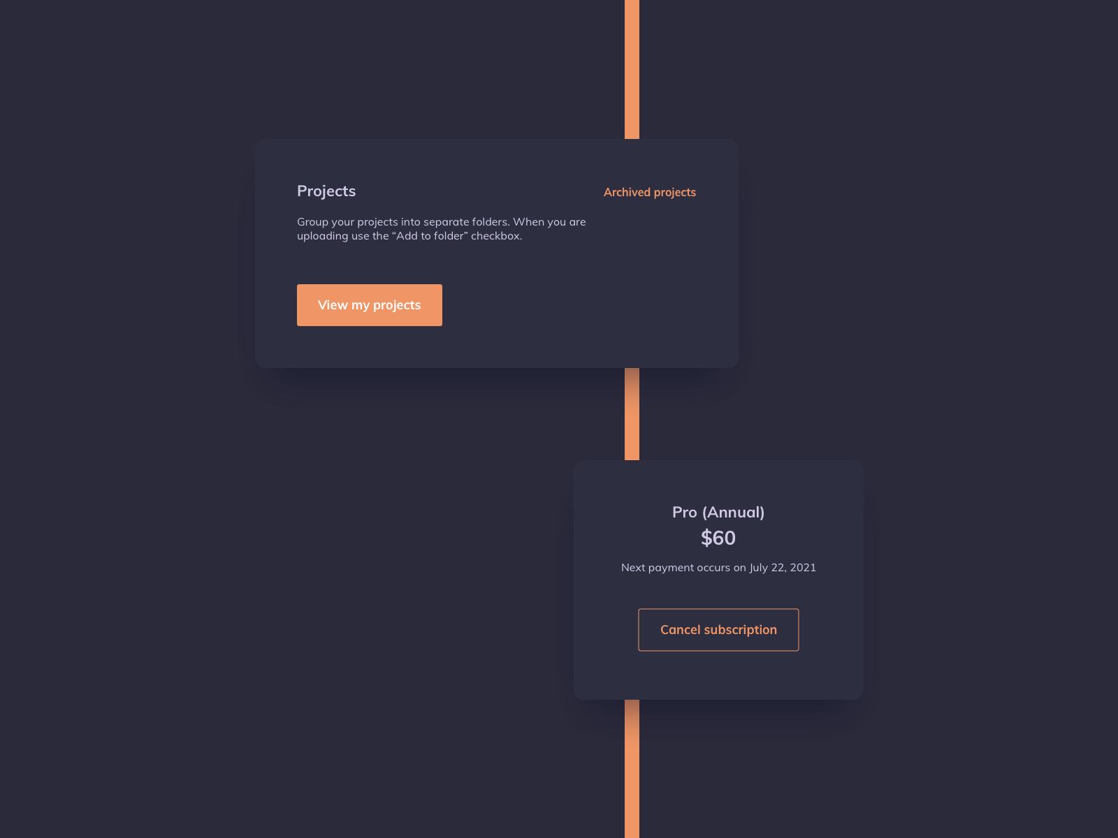 UI Design Daily | Dark Themed Cards