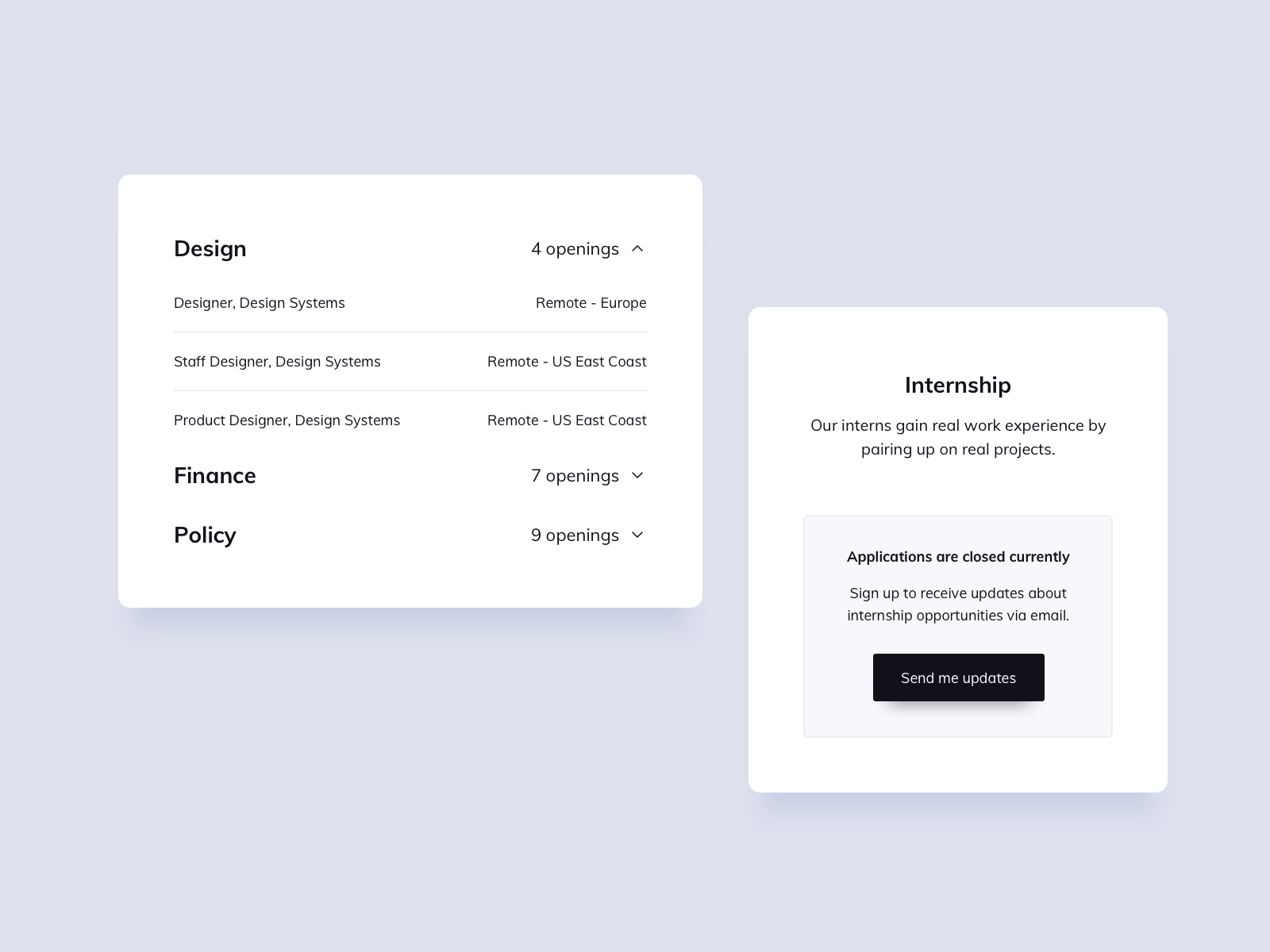 UI Design Daily | Job Roles Cards