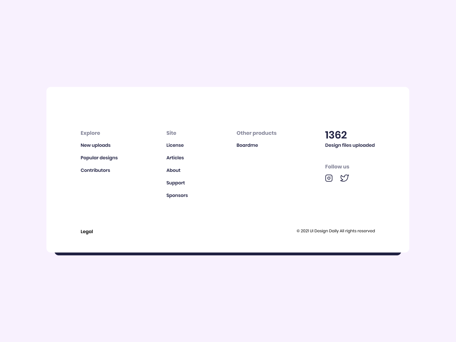 UI Design Daily | Footer