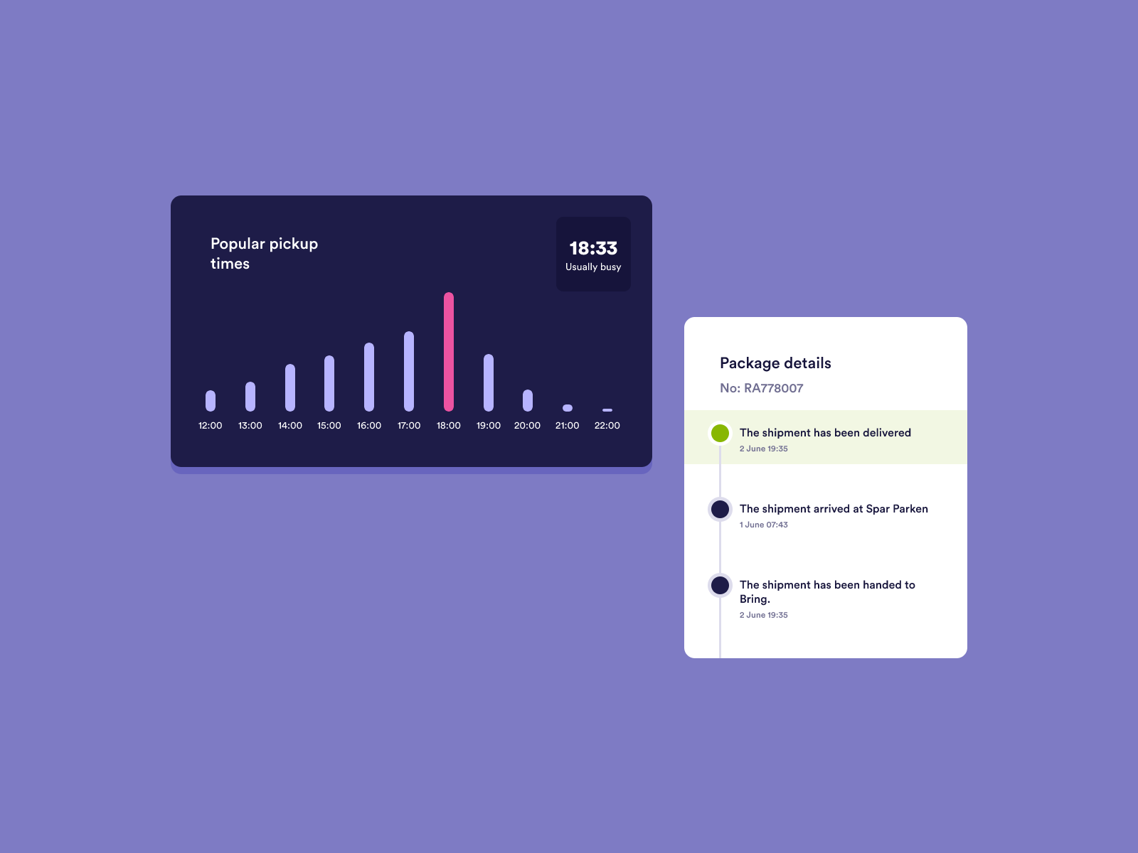 UI Design Daily | Delivery Information Cards
