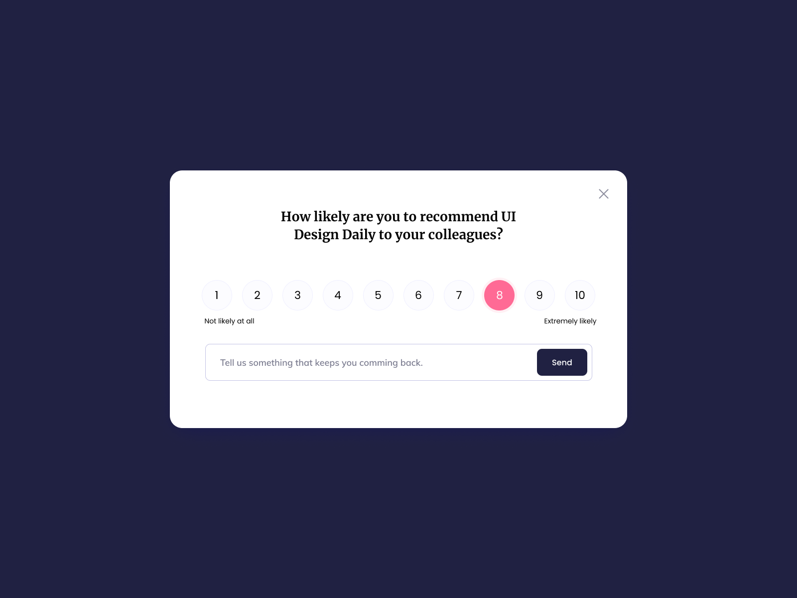 UI Design Daily | Feedback Pop Up