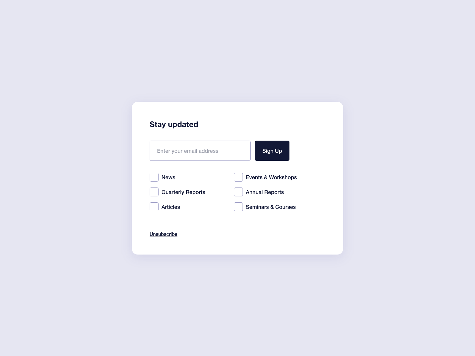 UI Design Daily | Subscribe Form