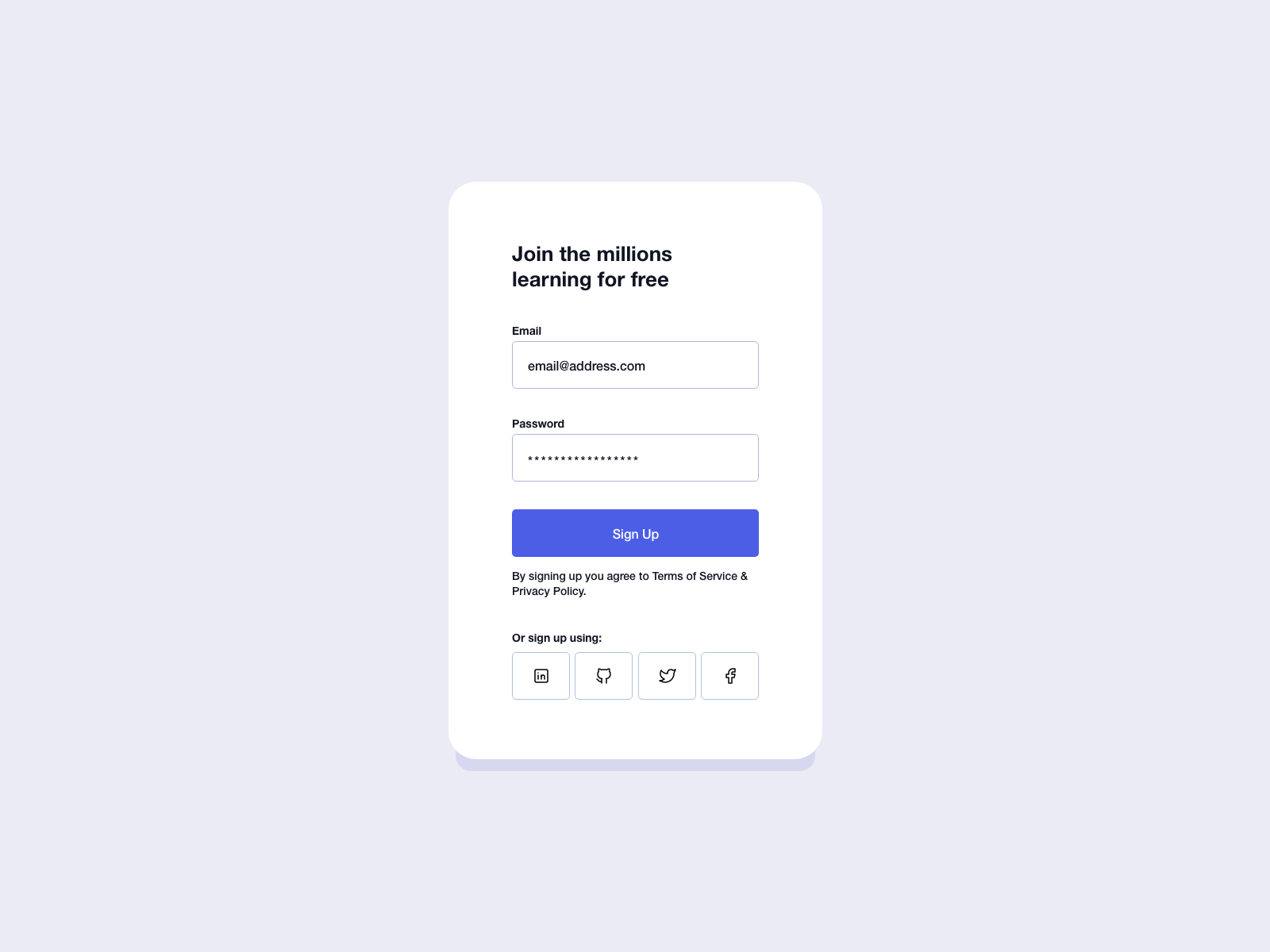 UI Design Daily | Sign Up