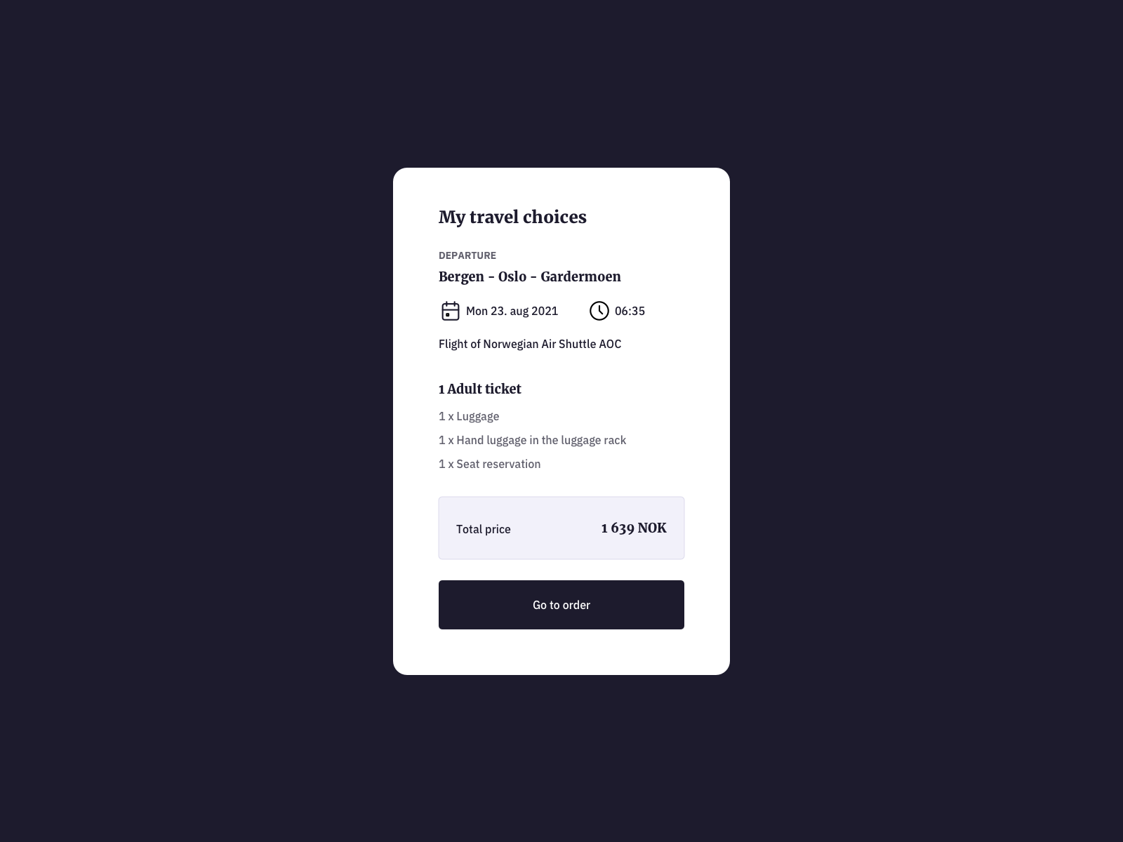 UI Design Daily | Travel Details Card UI Design