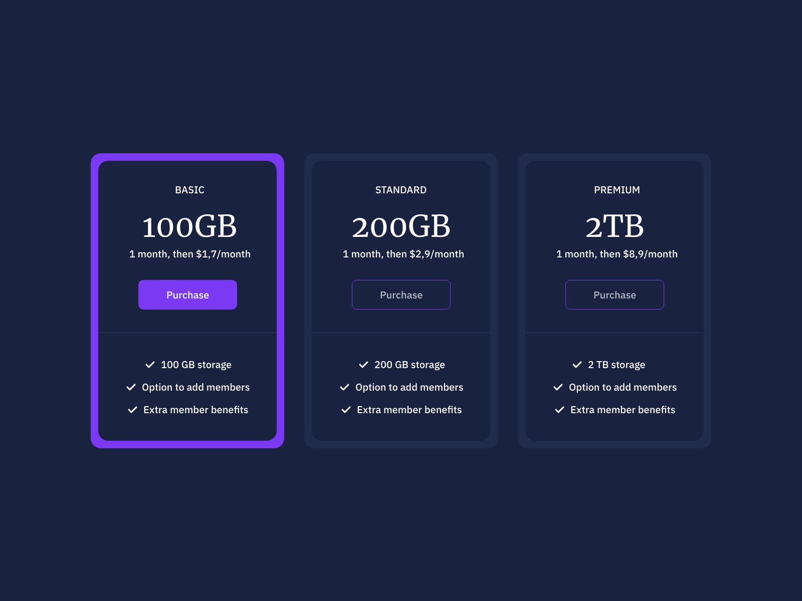 UI Design Daily | Pricing Cards