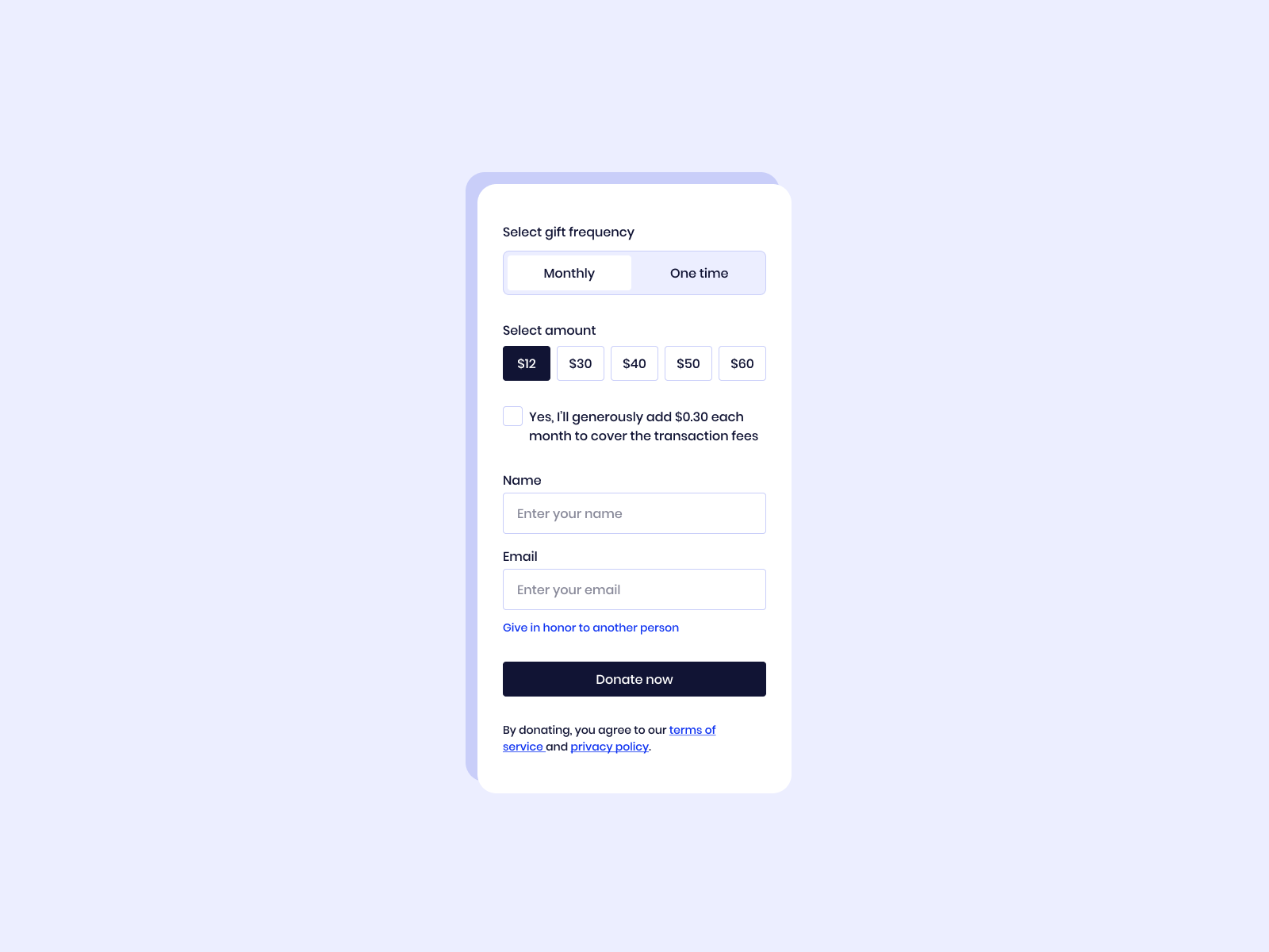 UI Design Daily | Donate Card