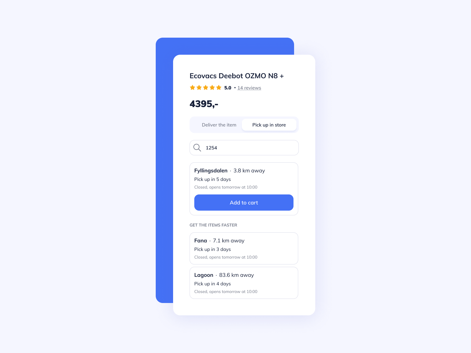UI Design Daily | Pick Up In Store Card
